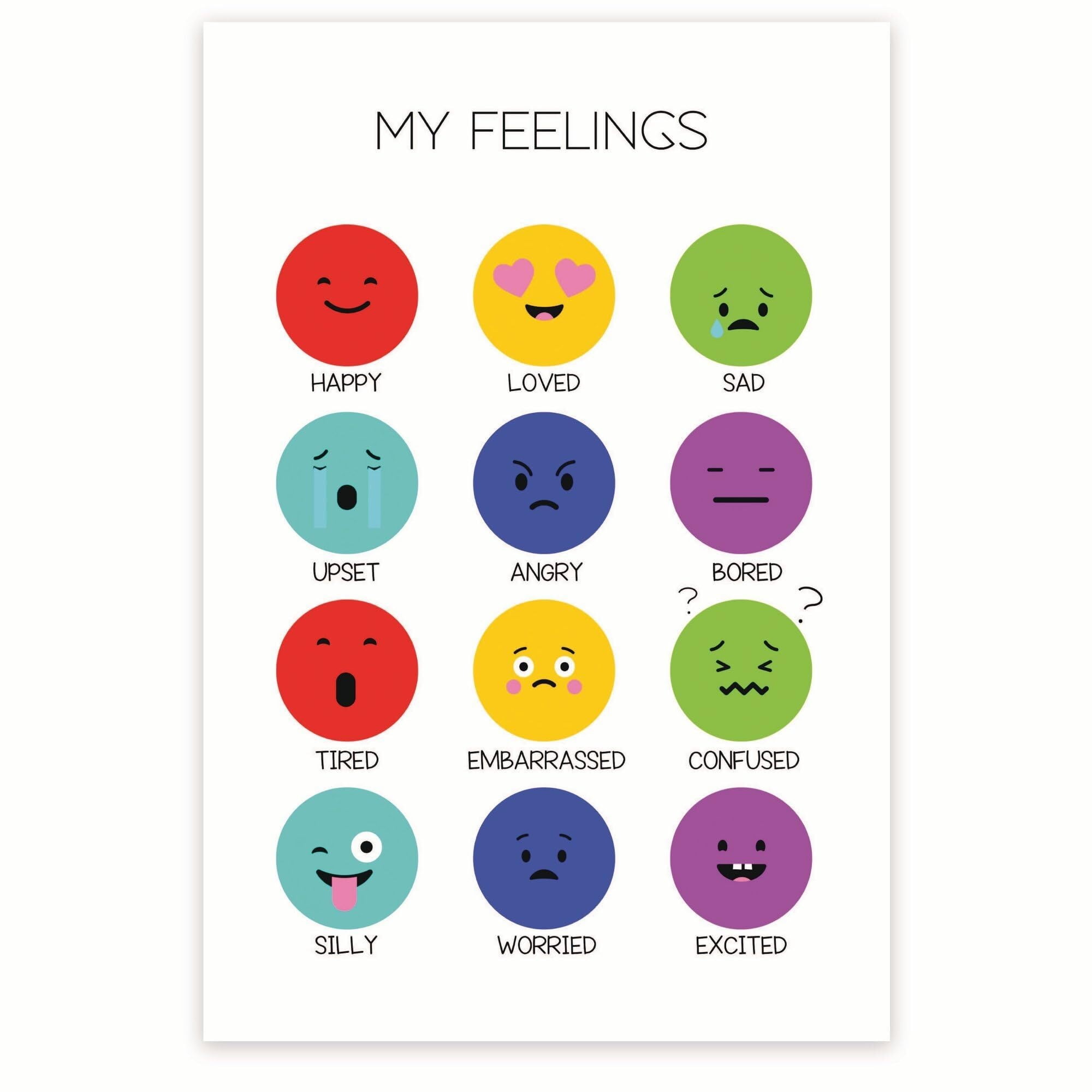 My Feelings Poster - Visual Emotions Chart - Learning Emotions Print ...