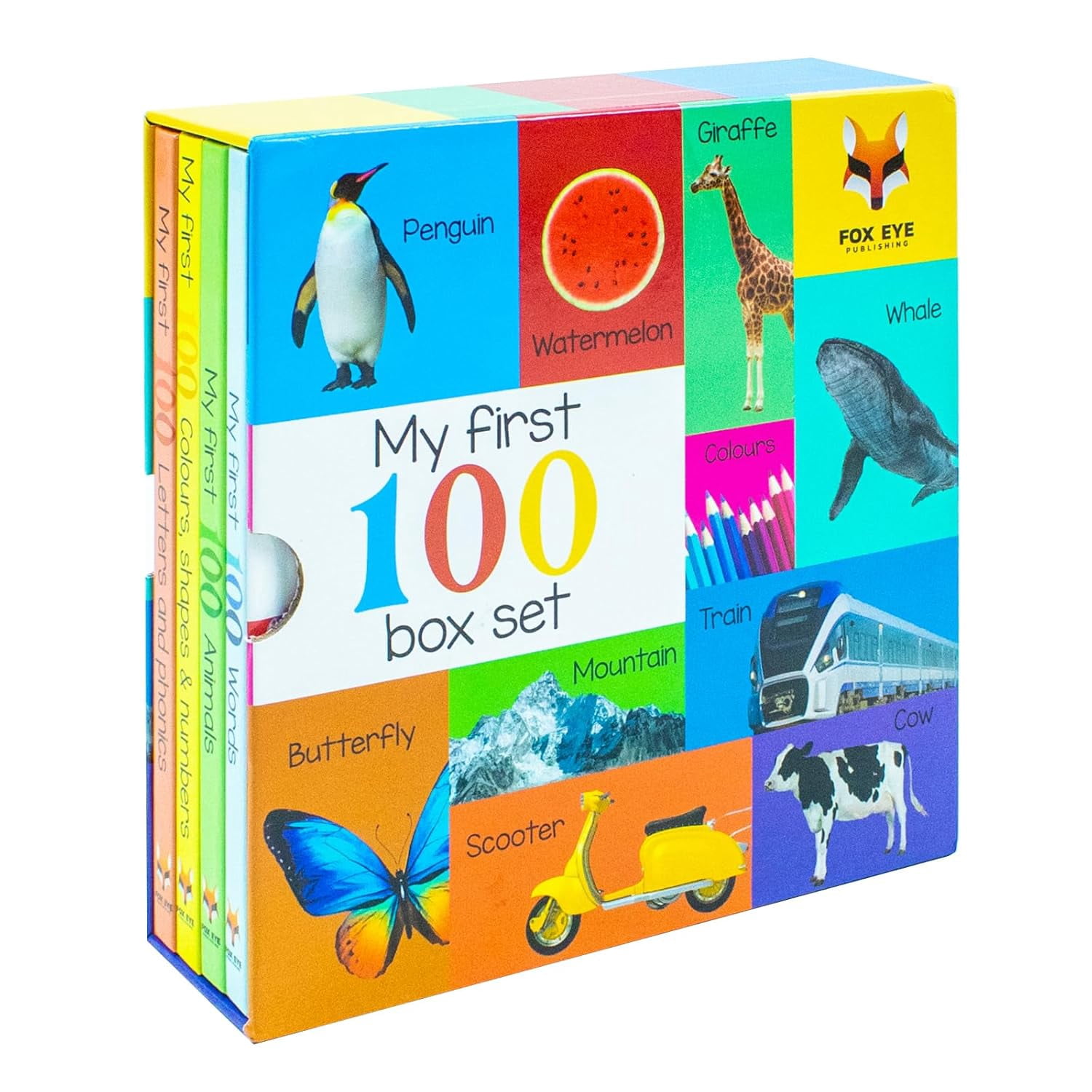 My First 100 Words Box Set 4 Board Books Collection Set (Words, Animals ...