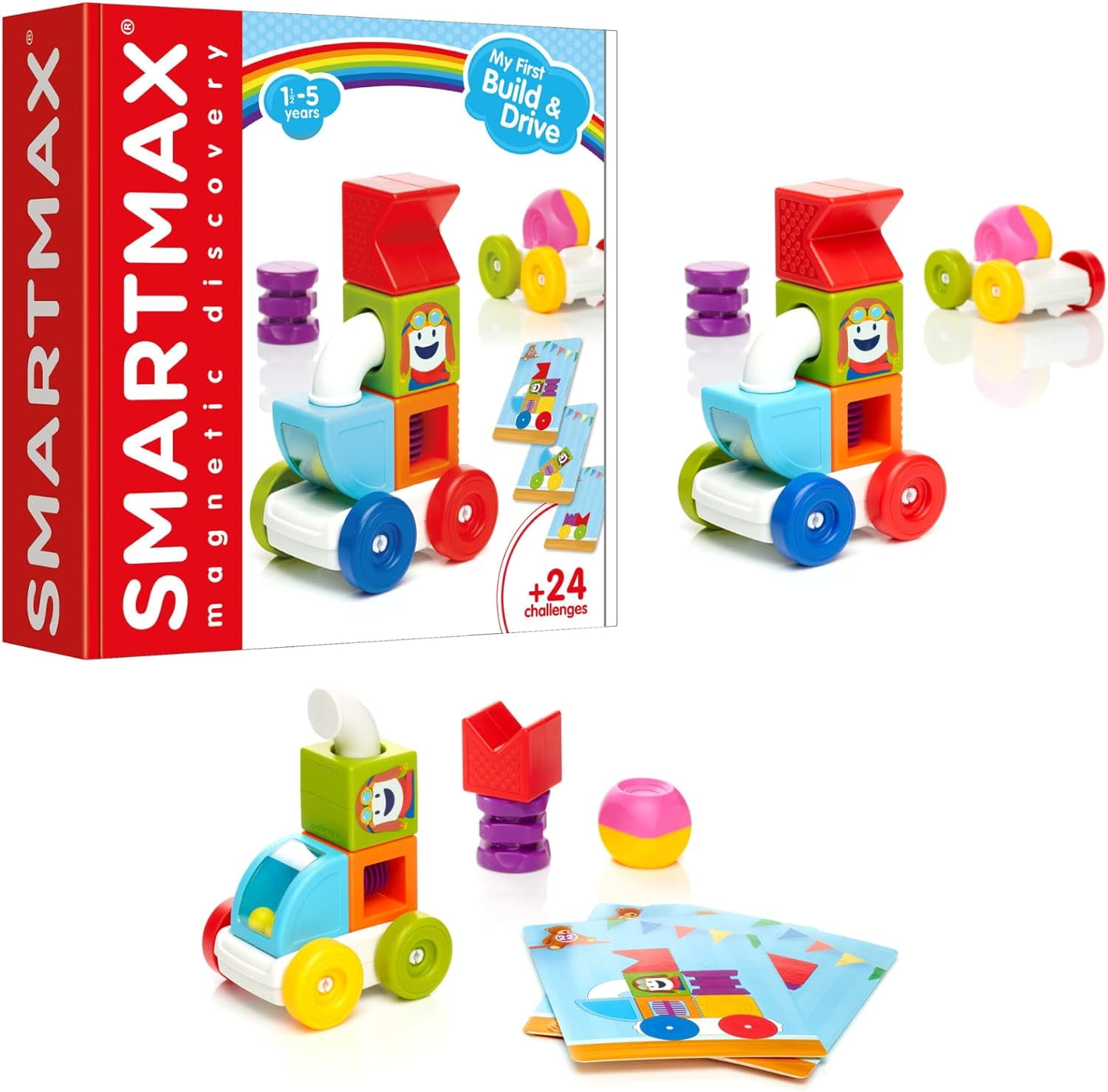 My First Build and Drive Magnetic Building Vehicle STEM Set for Ages 1 ...