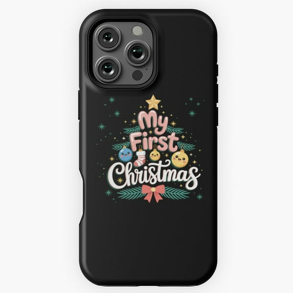 My First Christmas Lettering Phone Case for iPhone 11 12 13 14 15 16 17 ...