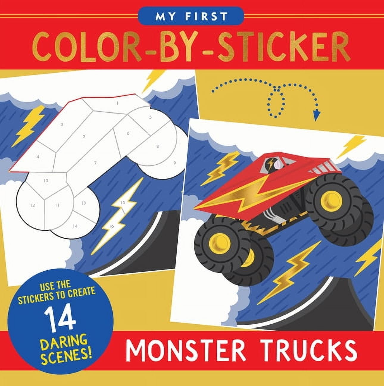 My First Color-By-Sticker Book - Monster Trucks, (Paperback) - Walmart.com