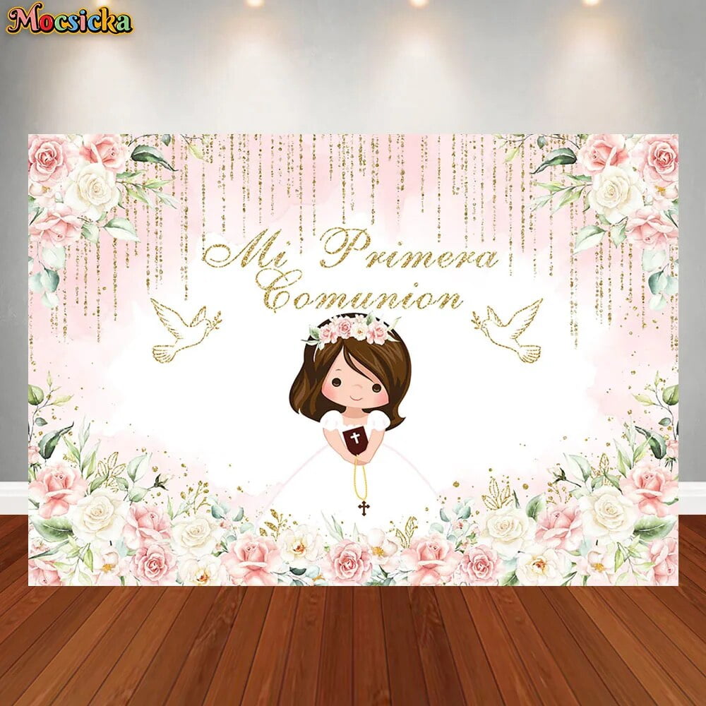 My First Communion Backdrop God Bless Boy Girls Decoration Party ...