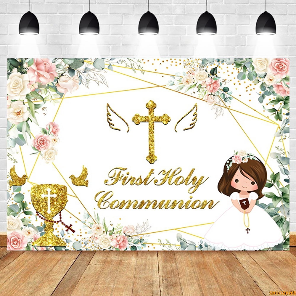 My First Communion Backdrop for Photography Boy Girl Baptism Party ...