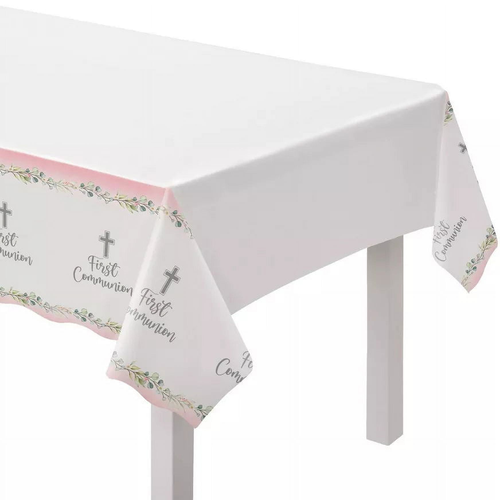 Pink My First Communion Table Cover - Party Supplies, Holy Cloth ...