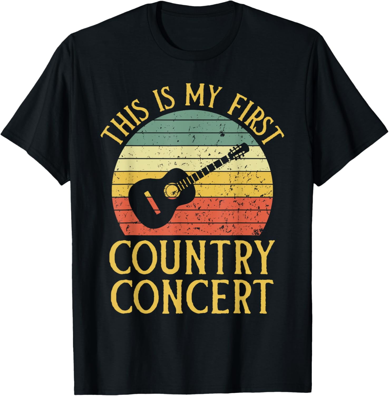 My First Country Concert Retro Vintage Country Music Guitar T-Shirt ...
