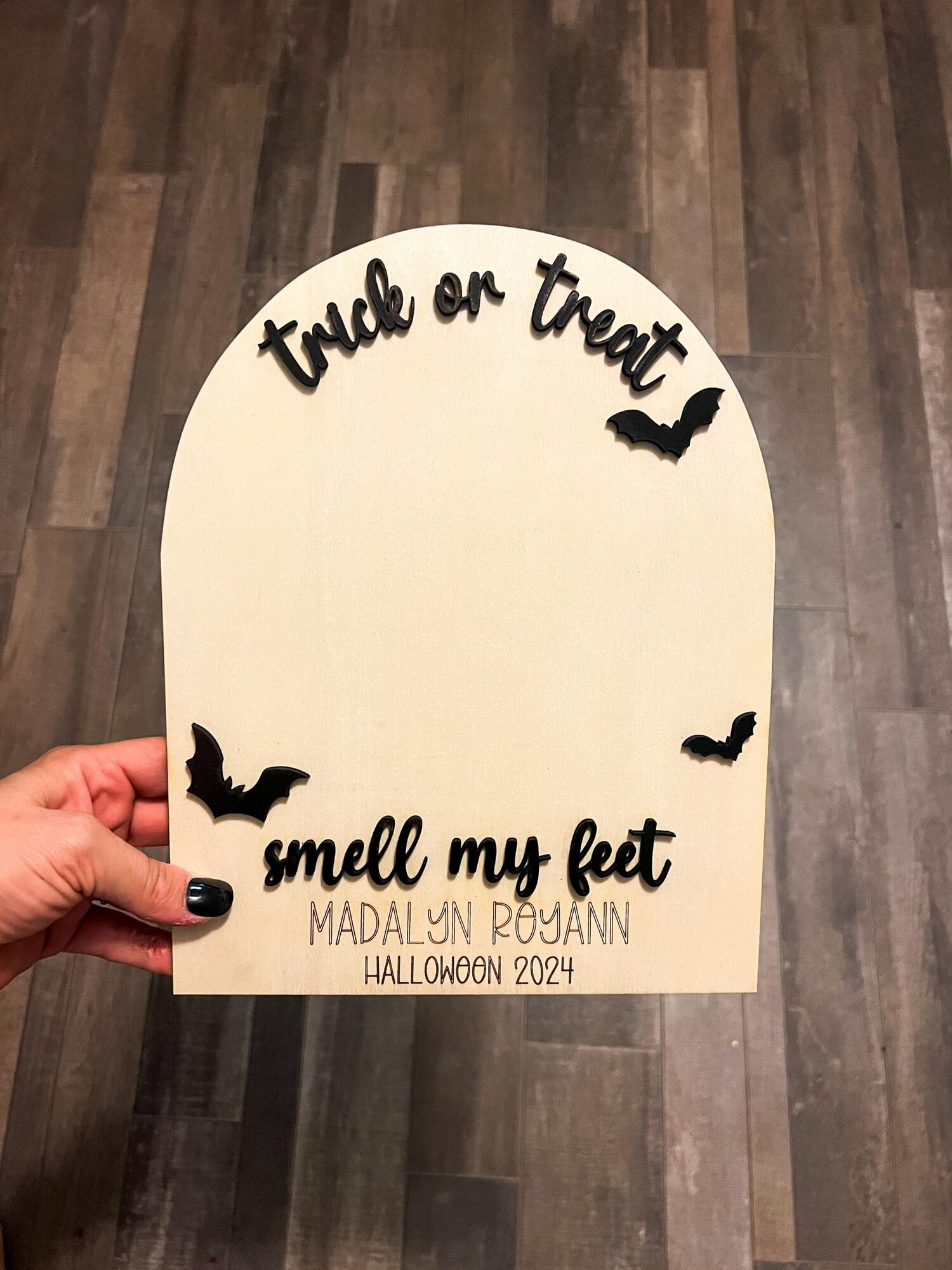 My First Hall0wn 2025, Custom Footprint Sign, Tr!ck 0r Tr3at Sm3ll My ...