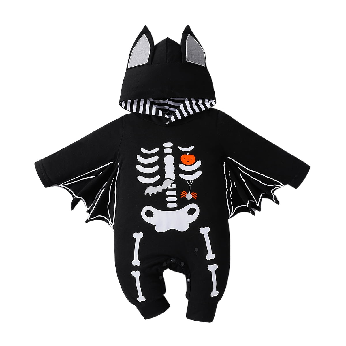 My First Halloween Cosplay Bat Costume Romper Newborn Baby Boy Clothes Skeleton Hoodie Romper ...
