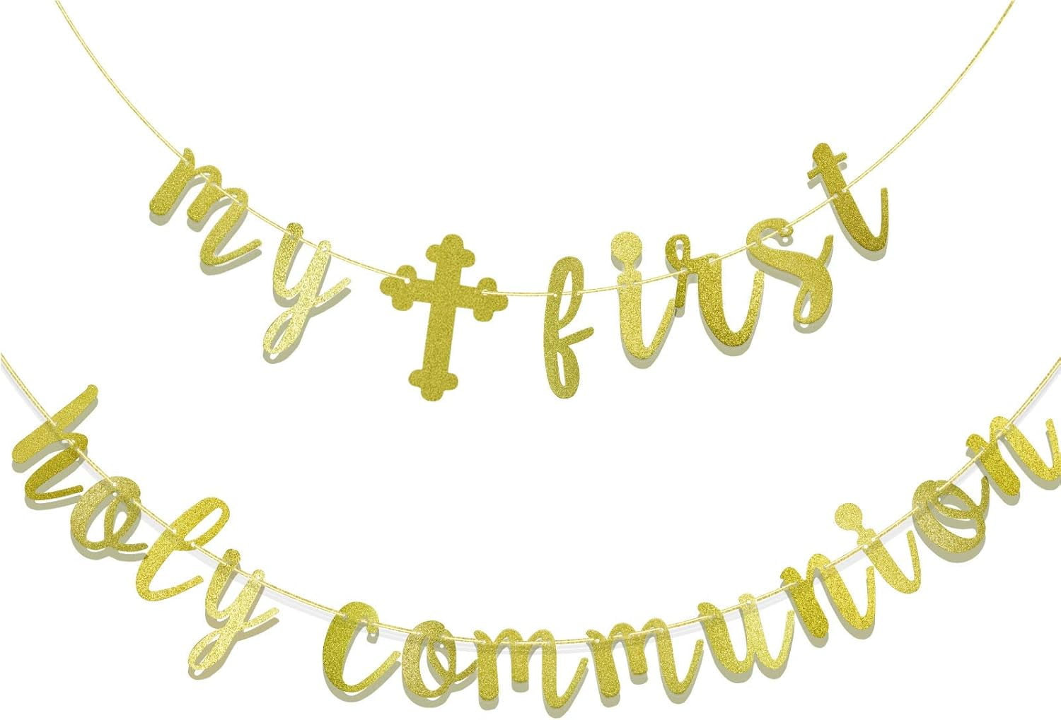 My First Holy Communion Banner, First Holy Communion Decorations (Gold ...