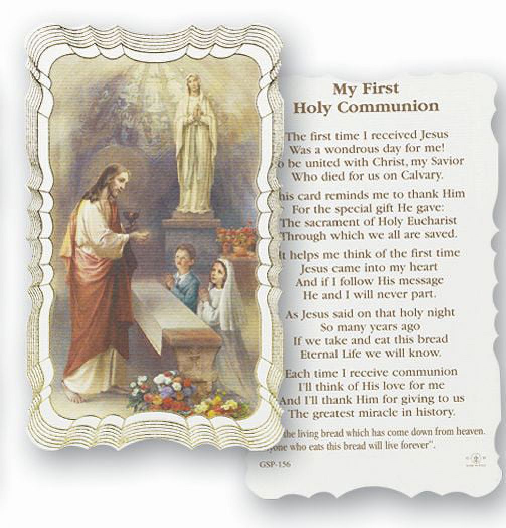 My First Holy Communion-Unisex Catholic Prayer Holy Card with Prayer on ...