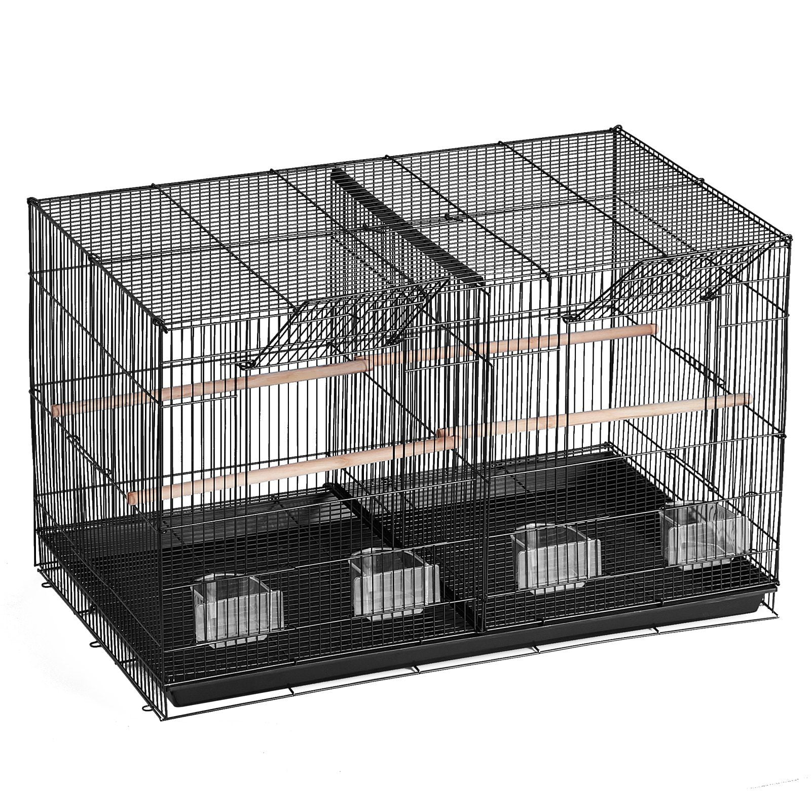 My First Home Bird Cage, 18-Inch Flight Cage with Divider Panel, Black ...