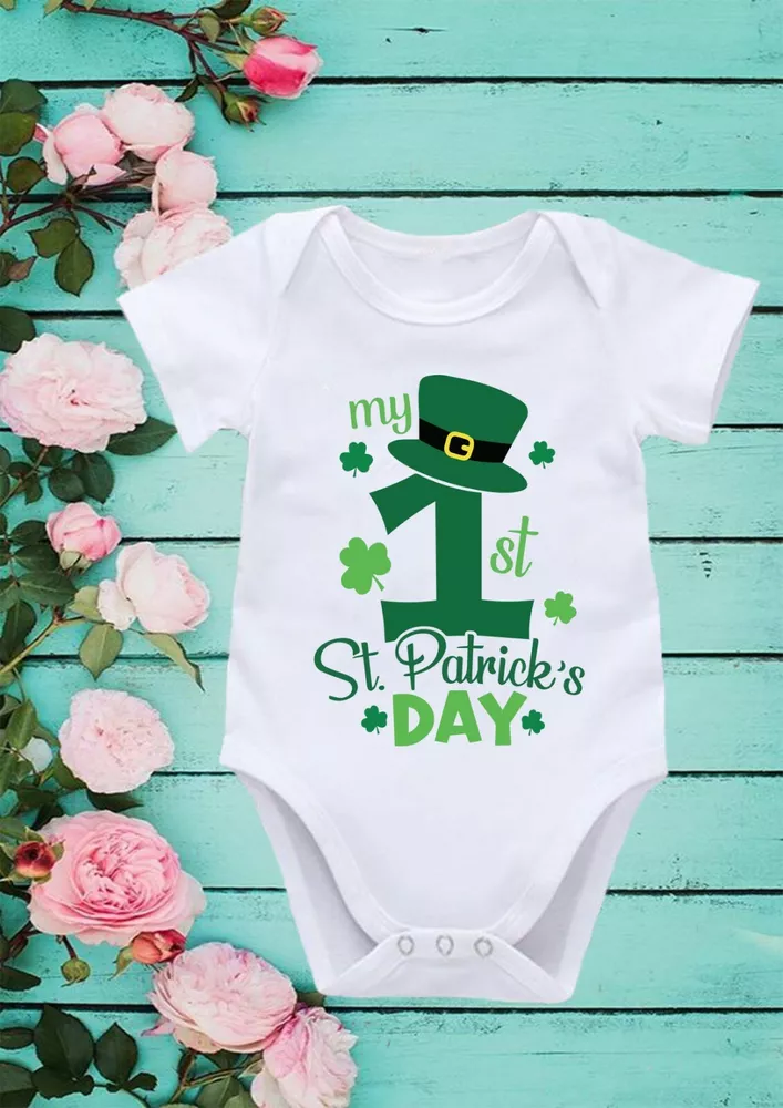 My First Patrick Day St Patrick Day Cute Cool Baby Girl Boy Bodysuit ...
