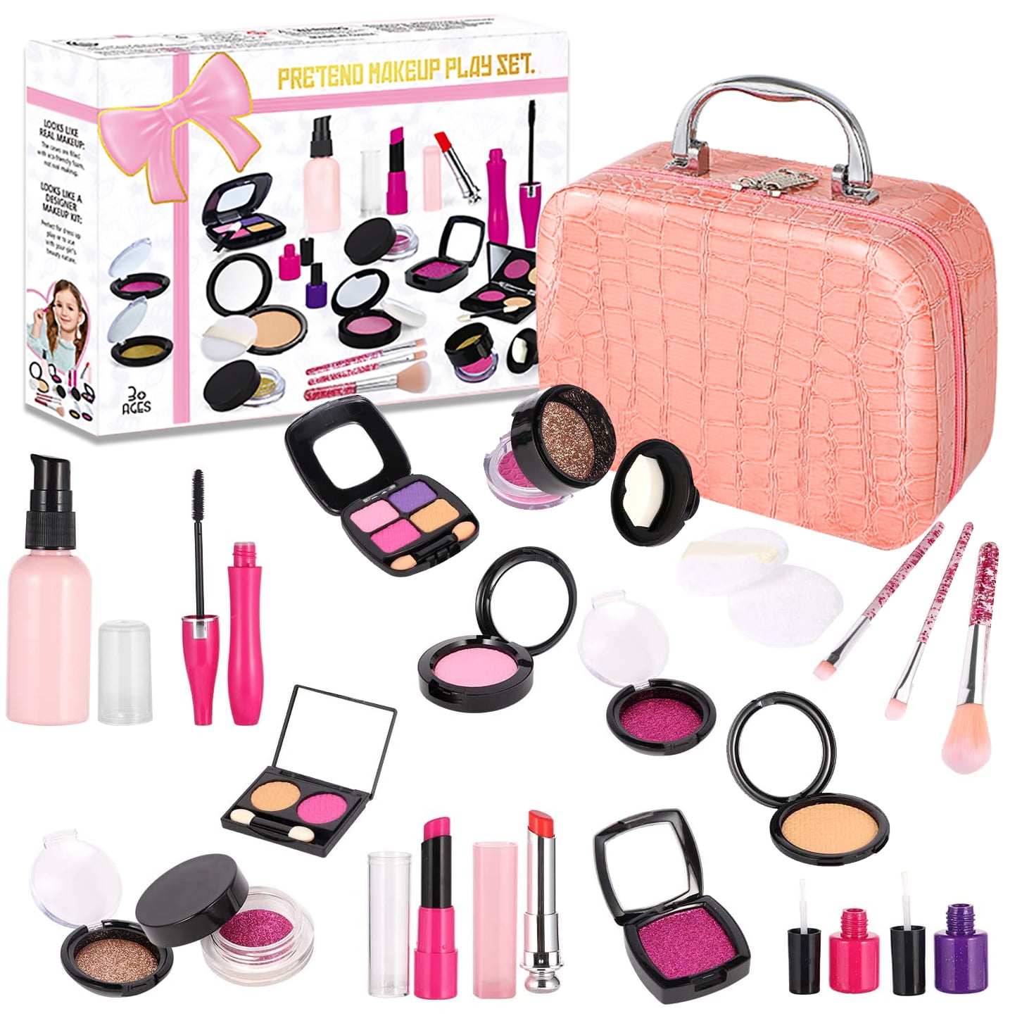 My First Princess Pretend Beauty Pack - 19 Pc Kids Fake Makeup Set with ...