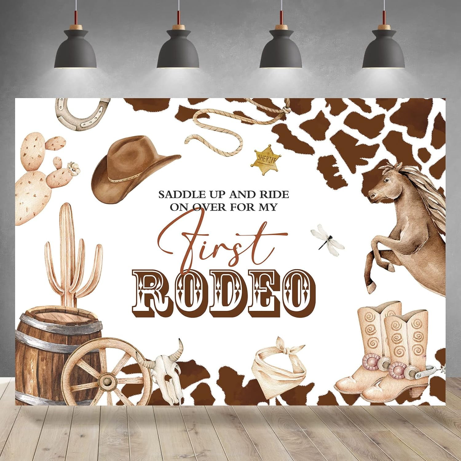My First Rodeo 1st Birthday Backdrop Western Cowboy Photography ...