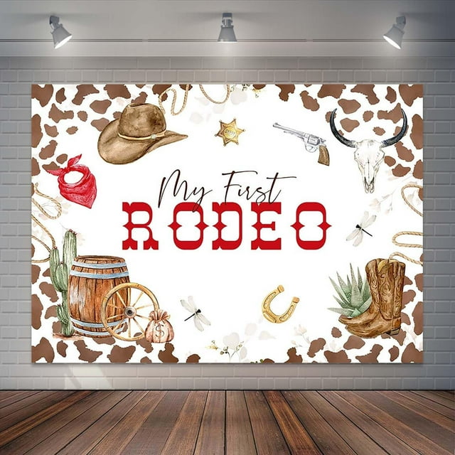 My First Rodeo Birthday Backdrop Cowboy Wild West 1st Birthday Party ...