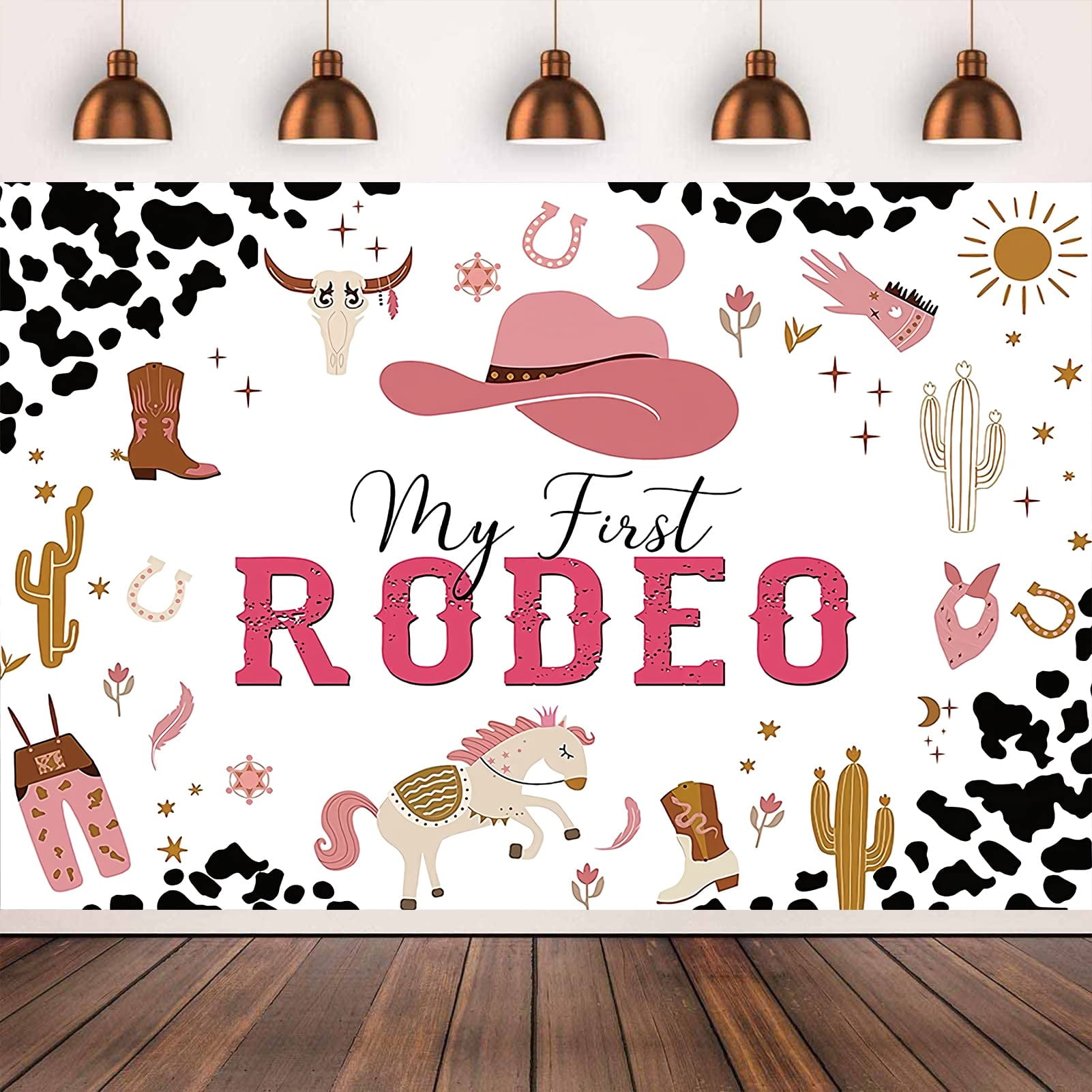 My First Rodeo Party CM31 Backdrop Birthday Decoration,5x3 ft Western ...