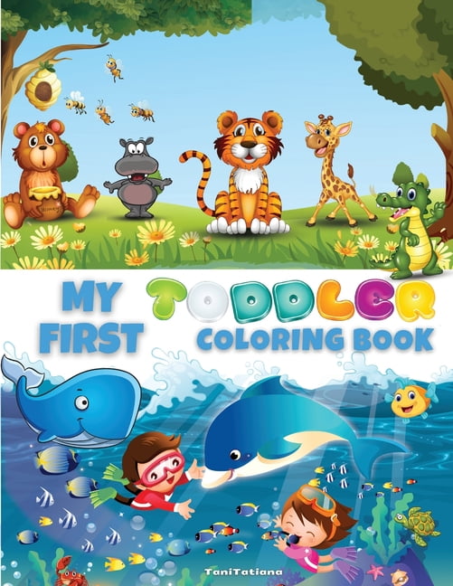 My First Toddler Coloring Book: Cute Educational Coloring Pages with ...