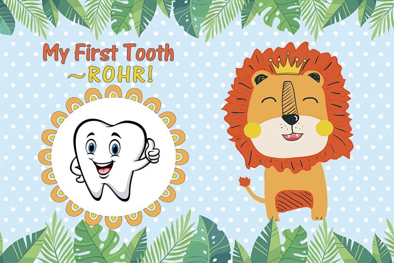 My First Tooth Blue And Pink Theme Photography Background Kids Baptism ...