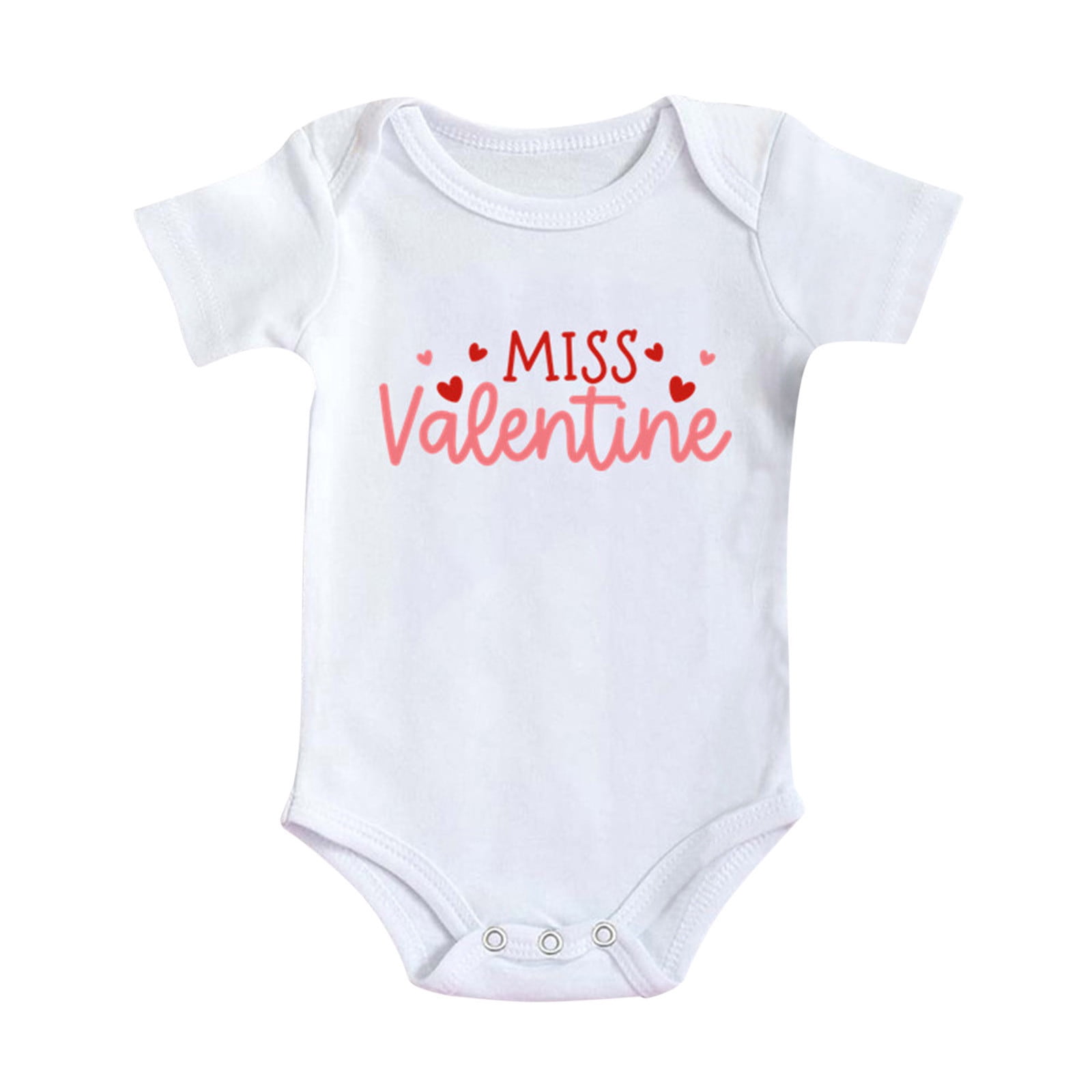 My First Valentines Day Baby Girl Outfit Love Heart Print Short Sleeve Romper Baby Outfits Girl ...