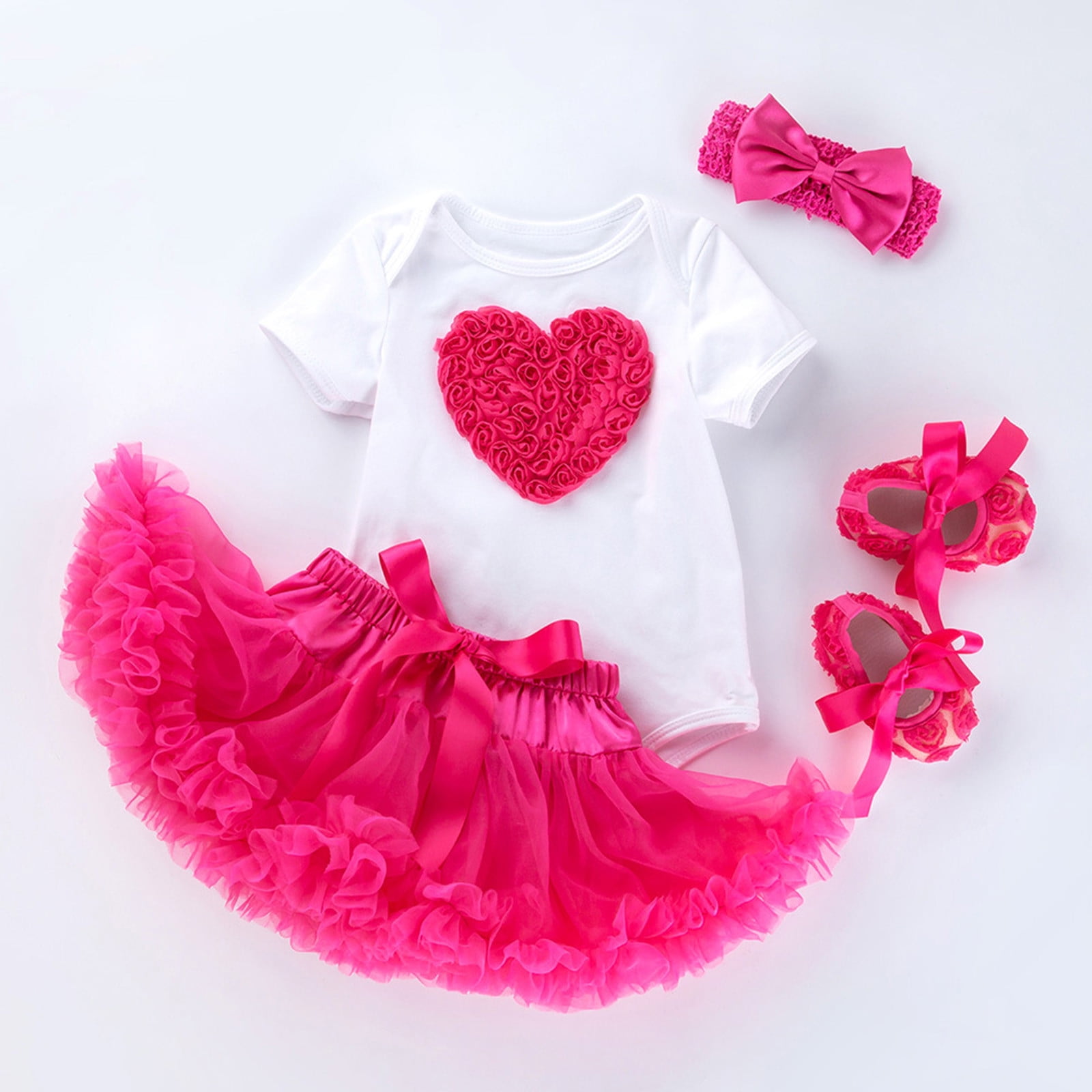 My First Valentines Day Baby Girl Outfit Love Print Long Sleeve Romper Top Skirt 2 Piece Sets ...