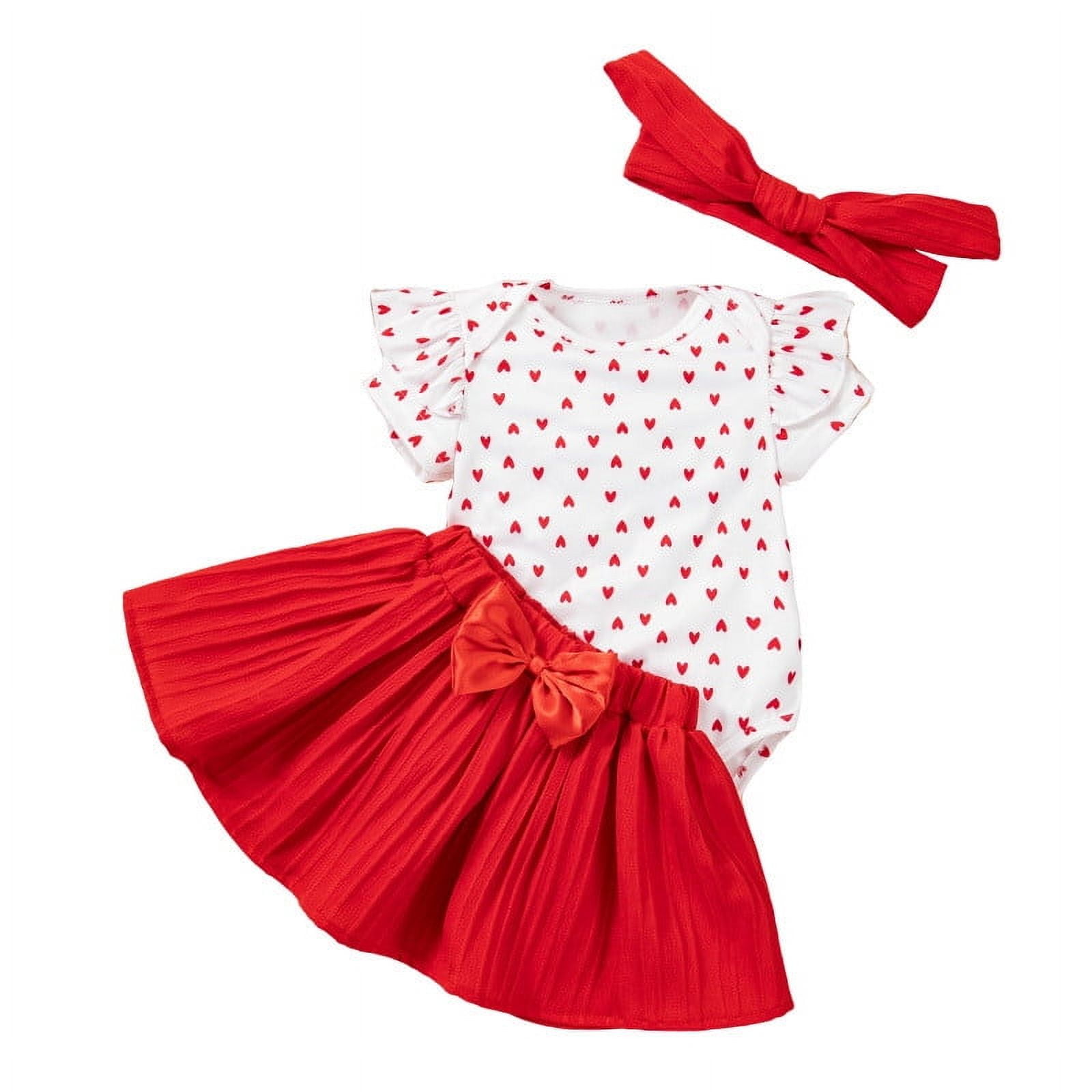 My First Valentines Day Baby Girl Outfit Love Print Long Sleeve Top Skirt 2 Piece Sets Girl ...