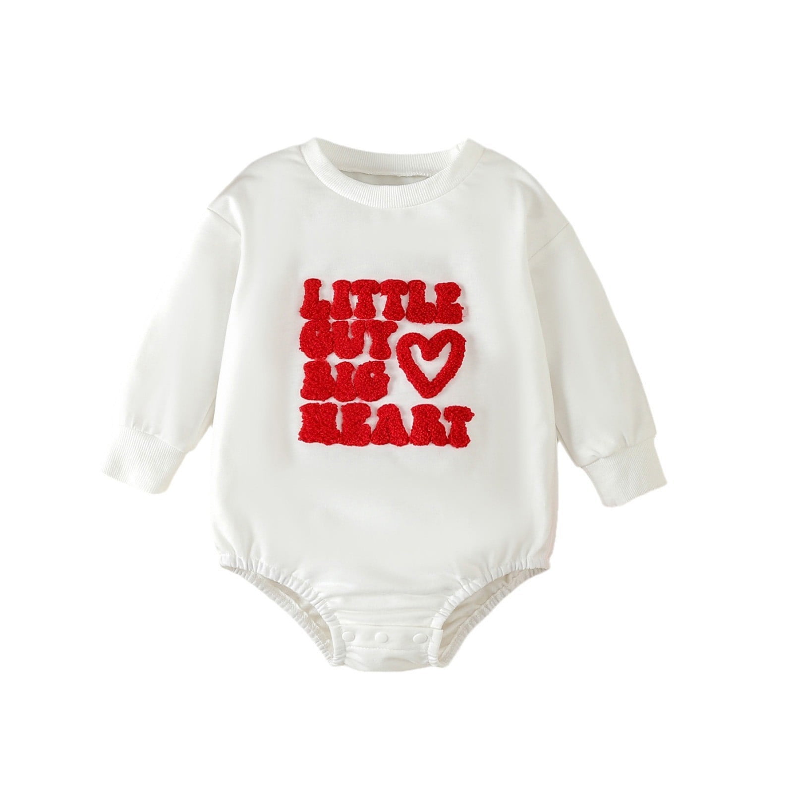 My First Valentines Day Baby Girl Outfit Lover Themed Letter Embroider Long Sleeve Bodysuit ...
