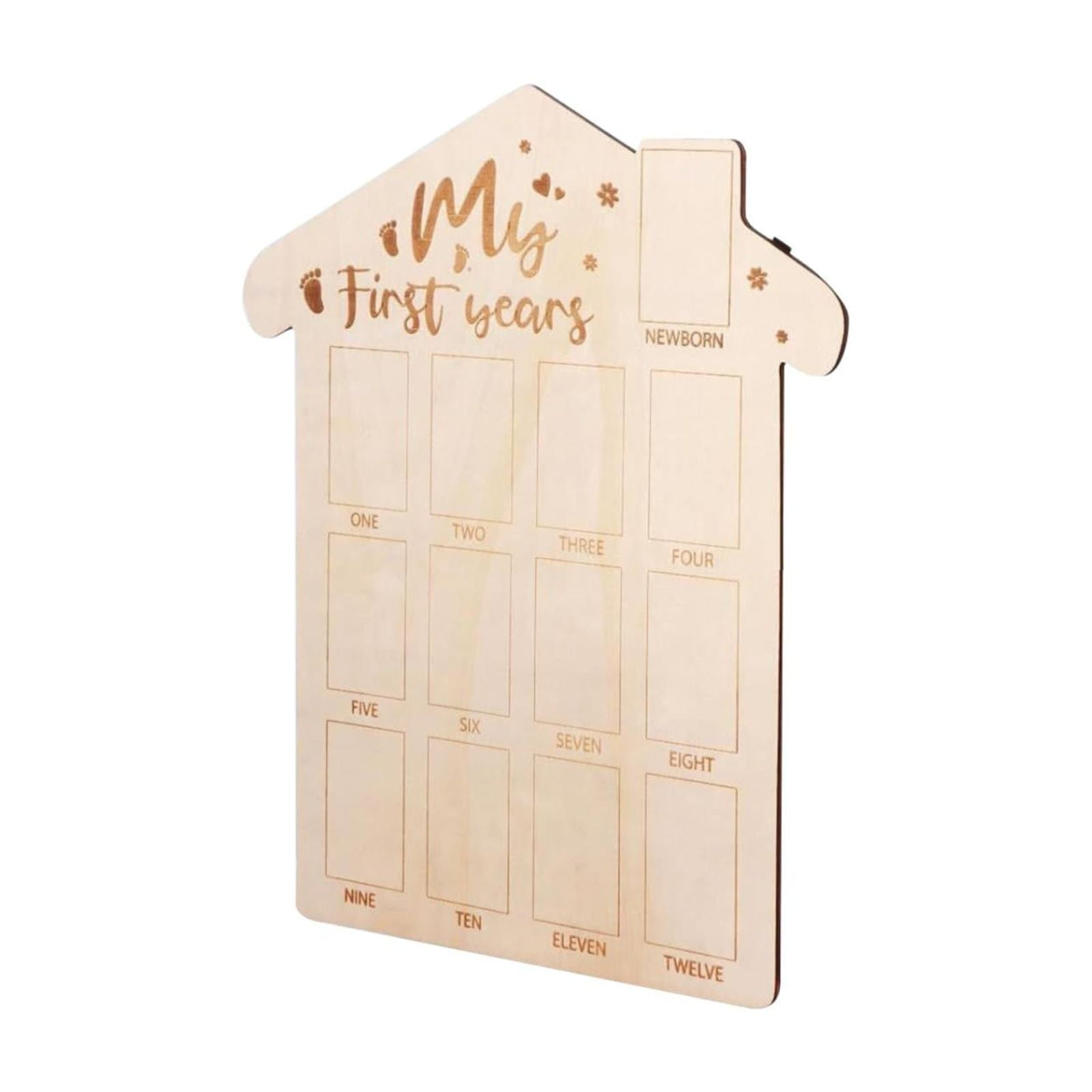 My FirstYear Photo Display Wood Board Babys First Year Photo Frame ...