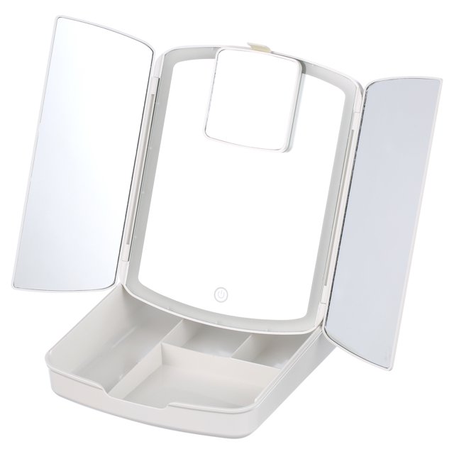 My Foldaway Double Sided Vanity Mirror Lighted 10x Magnification ...