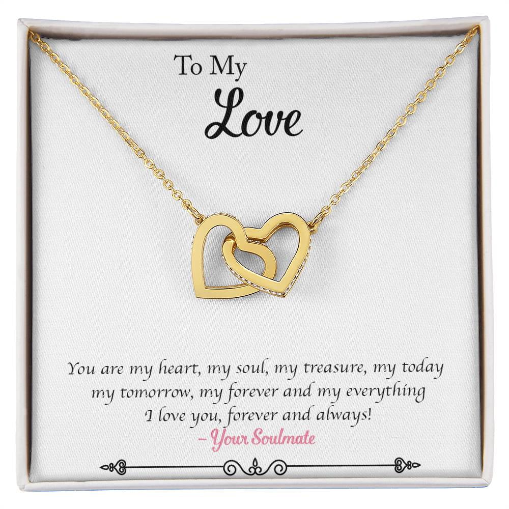 My Forever, Interlocking Hearts Necklace, 14K White Gold or 18K Yellow ...