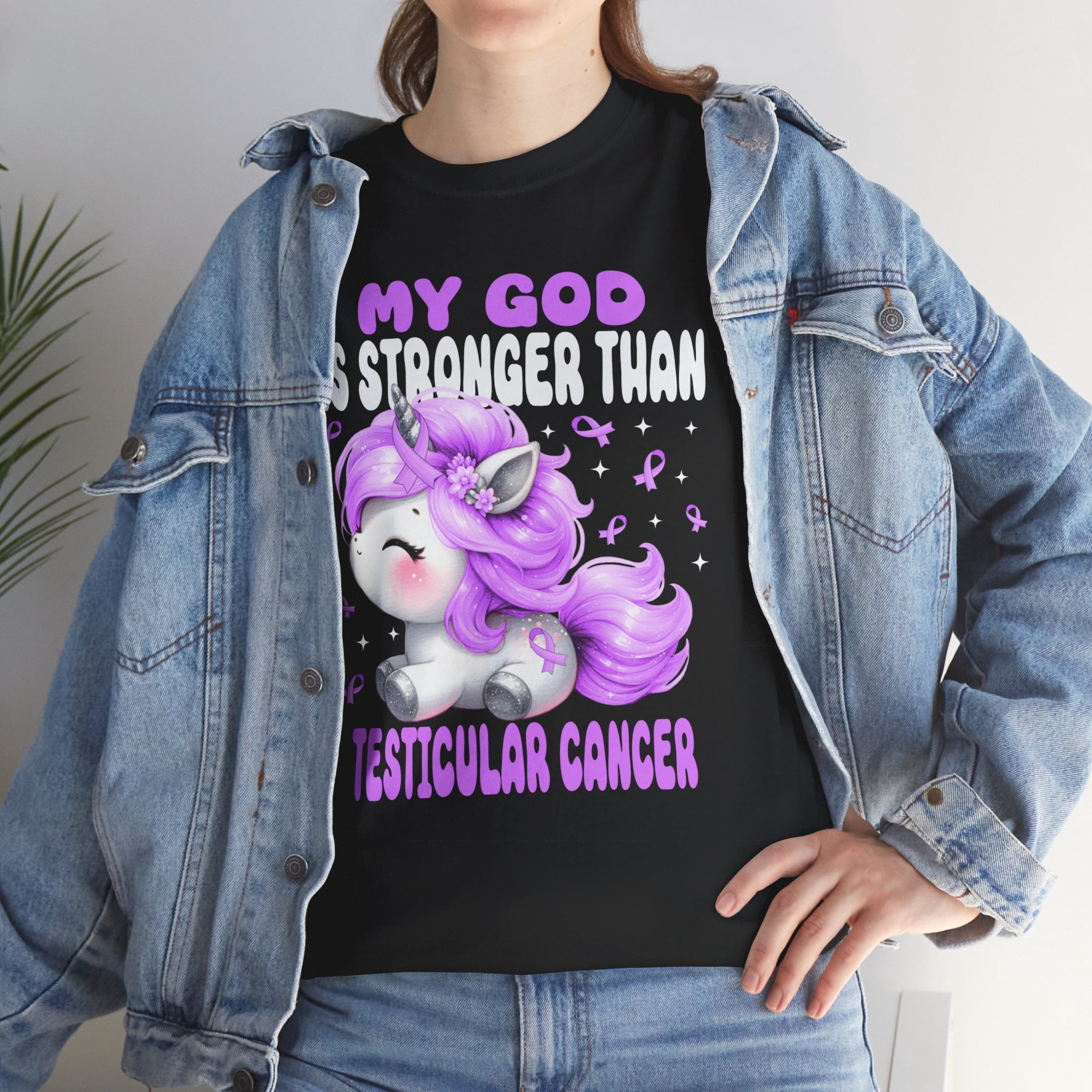 My God Is Stronger Than Testicular Cancer Magical Unicorn Gift For ...