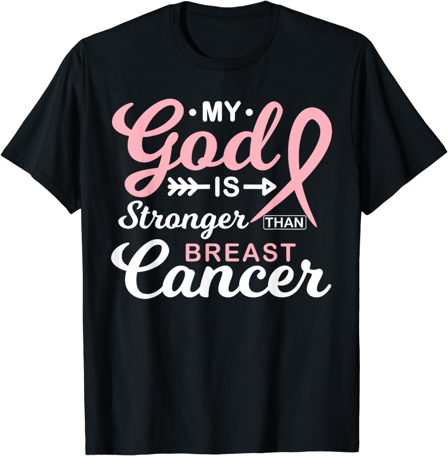 My God is Stronger Than Breast Cancer Awareness Warrior T-Shirt ...