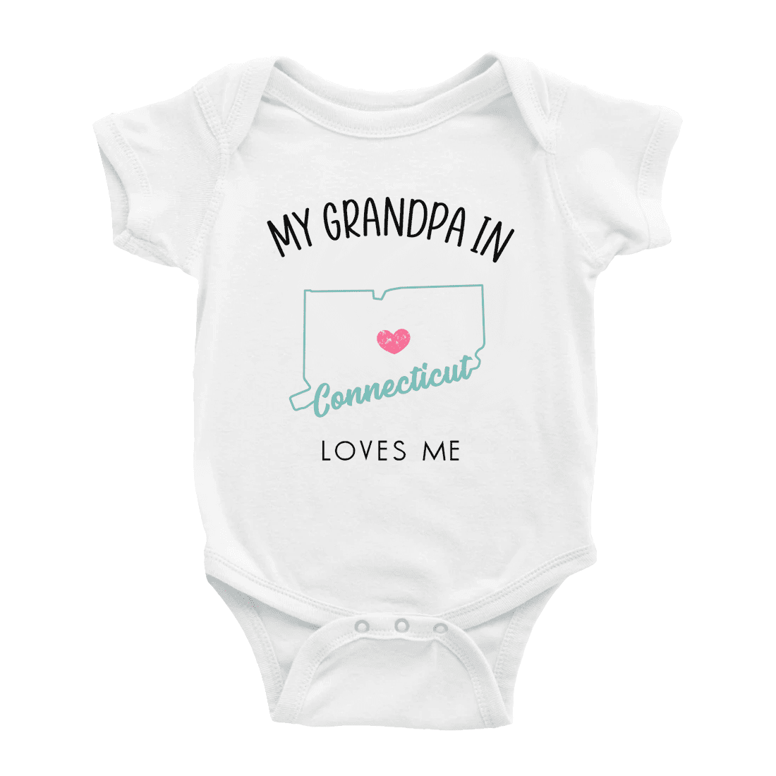 My Grandpa In Connecticut Loves Me Baby Clothing For Boy Girl Bodysuits ...