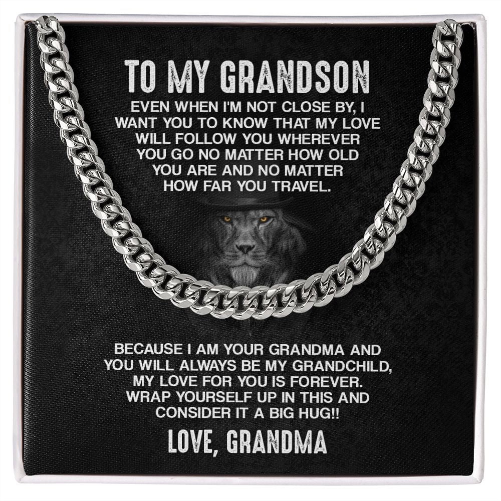 My Grandson Cuban Link Chain Gift from Grandma on Wedding Day, Birthday ...