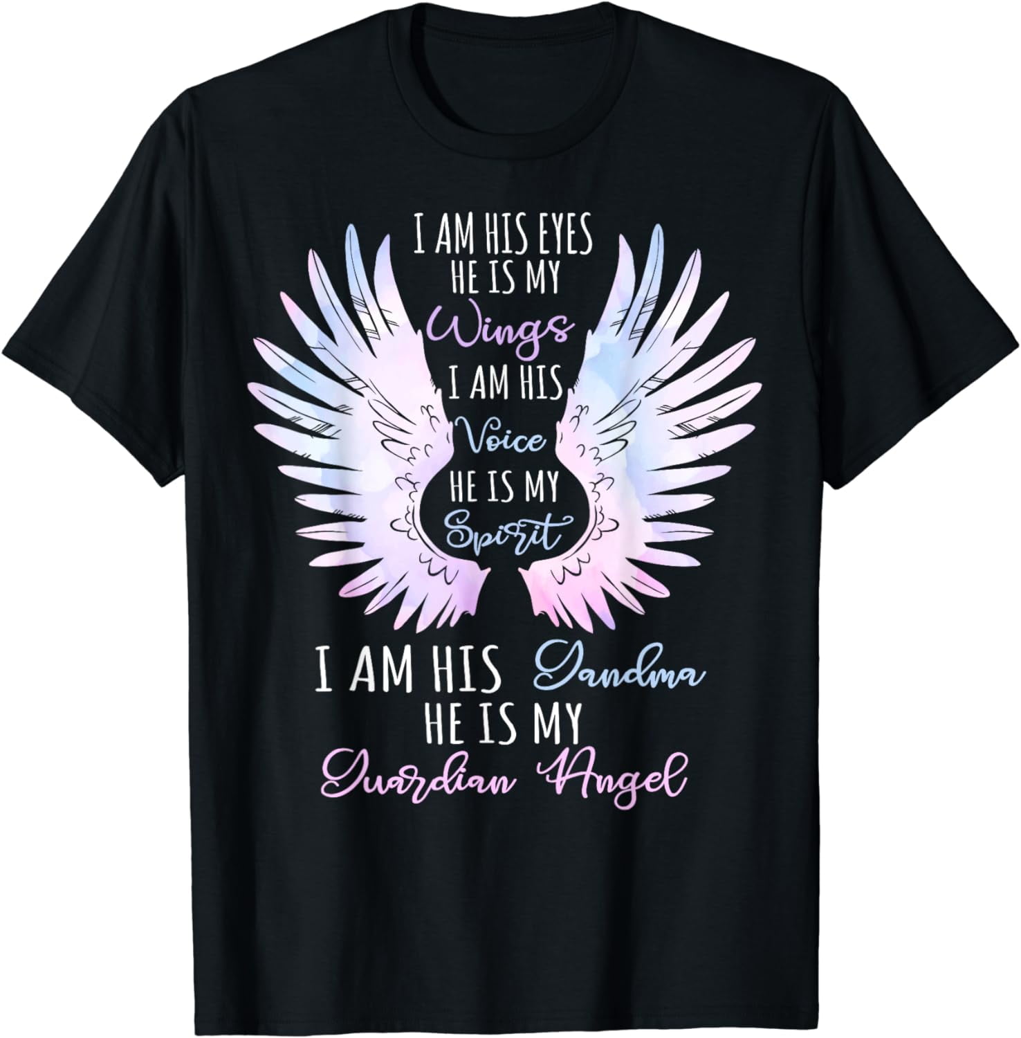 My Grandson Is My Guardian Angel Tee I Am Her Grandma, Grief T-Shirt ...