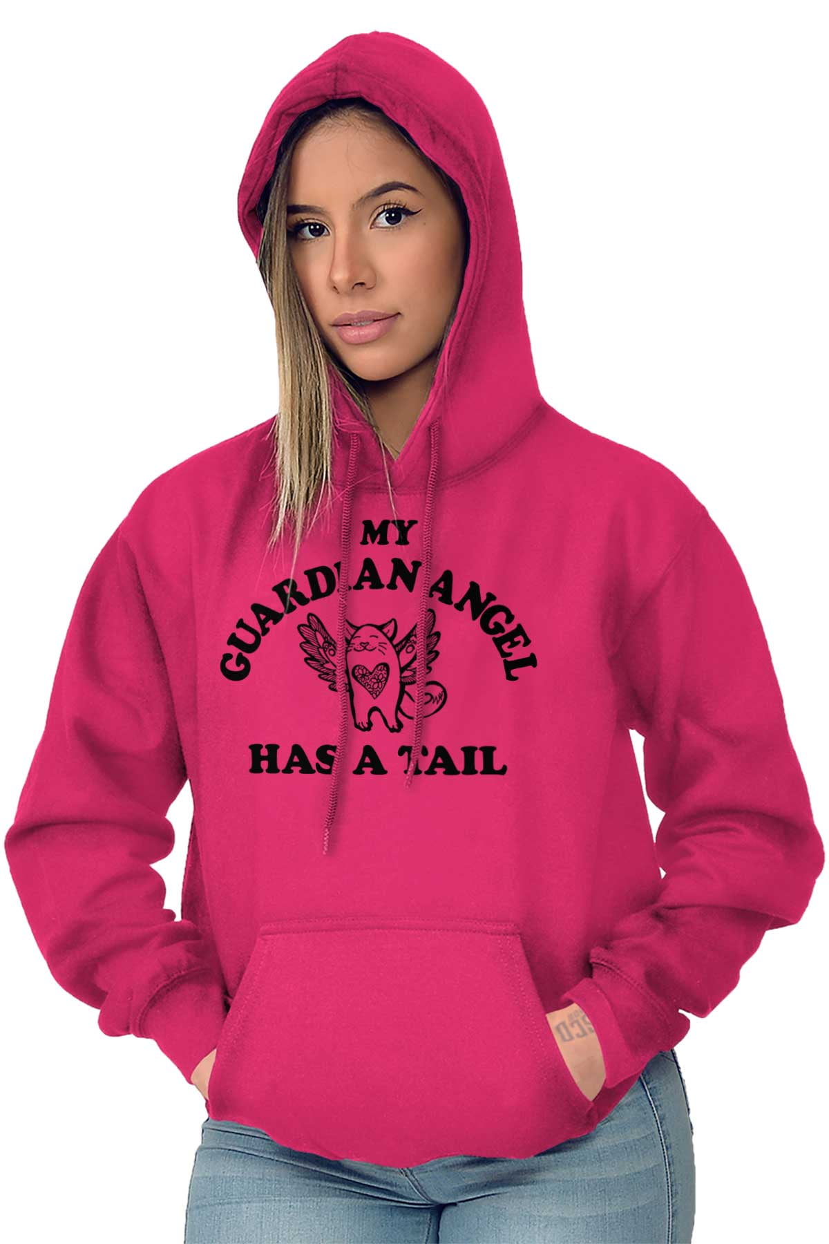 My Guardian Angel Has a Tail Cute Hoodie Sweatshirt Women Brisco Brands ...
