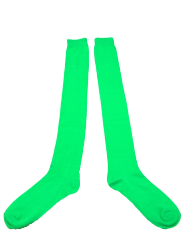 My Halloween Womens Long Neon Green Over the Knee Socks - Walmart.com