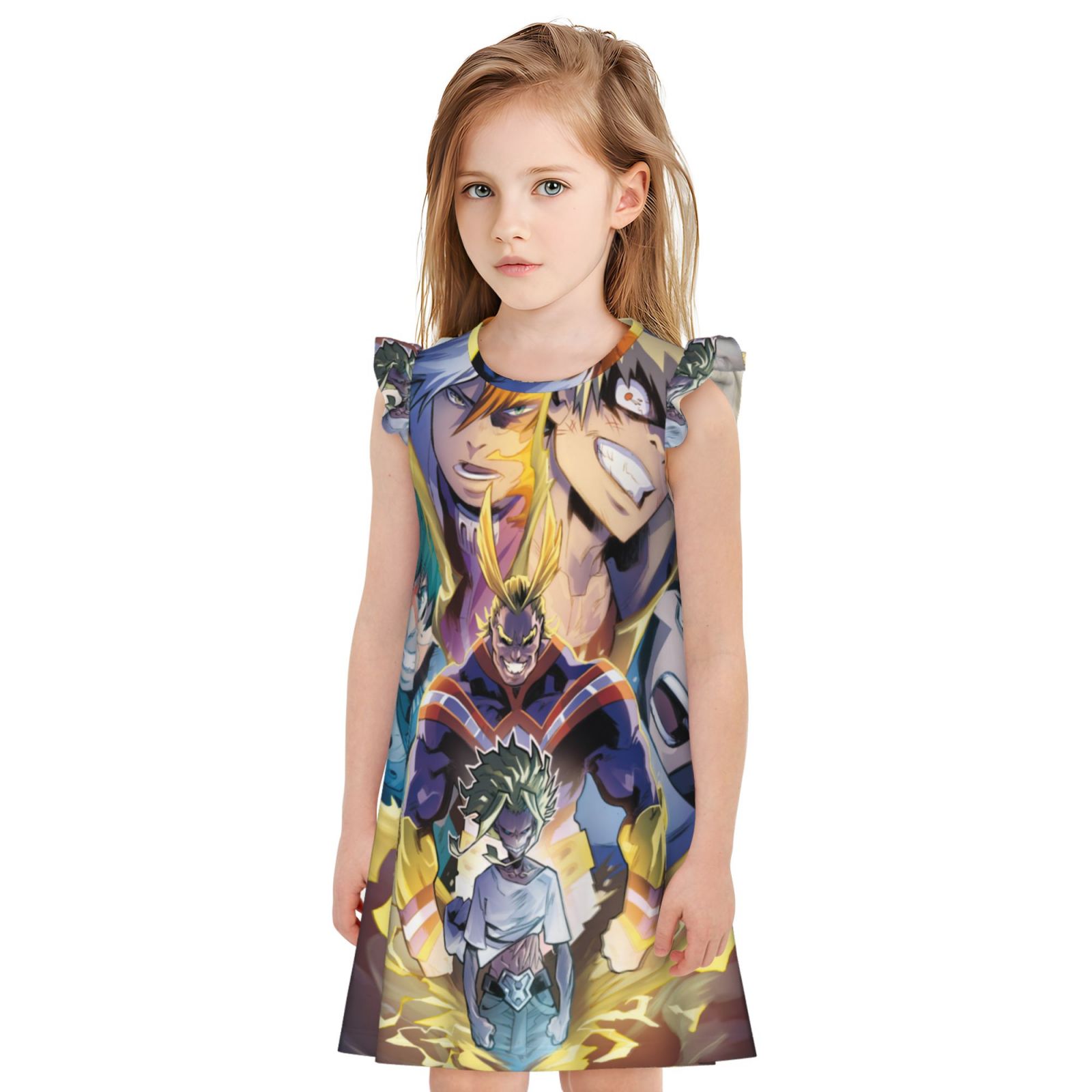 My Hero Academia Little Girls Nightgown Short Flutter Sleeve Pajamas ...