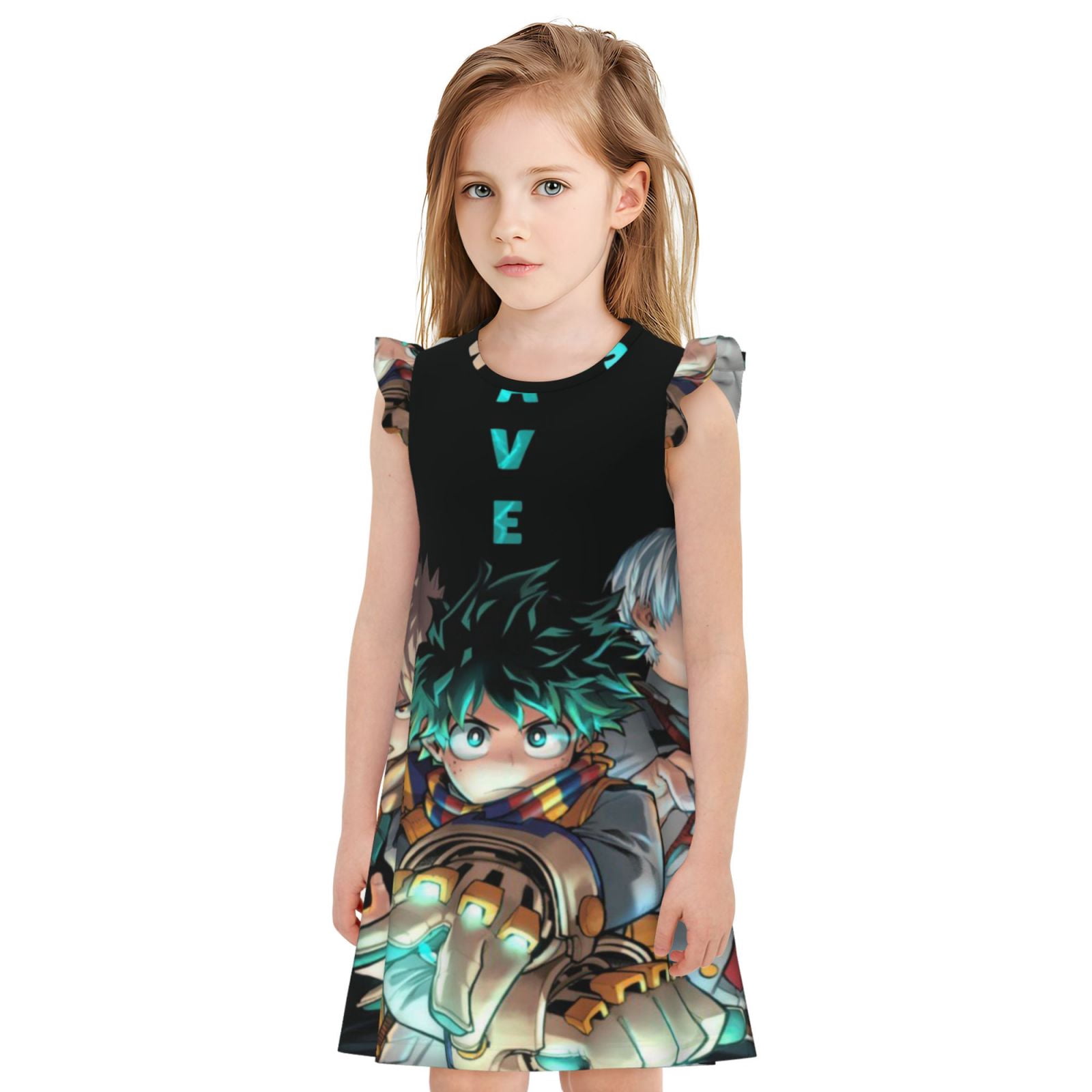 My Hero Academia Little Girls Nightgown Short Flutter Sleeve Pajamas ...