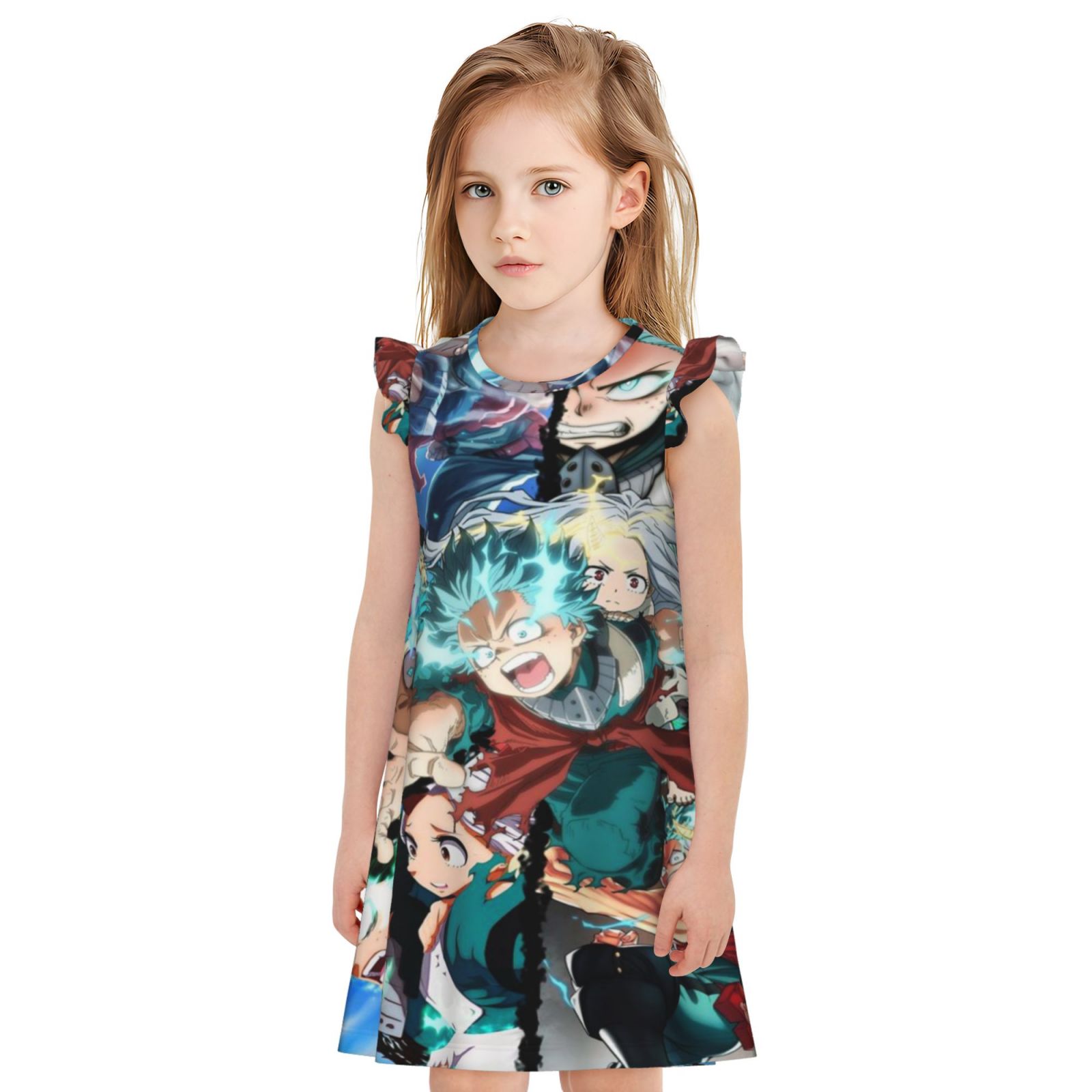My Hero Academia Little Girls Nightgown Short Flutter Sleeve Pajamas ...