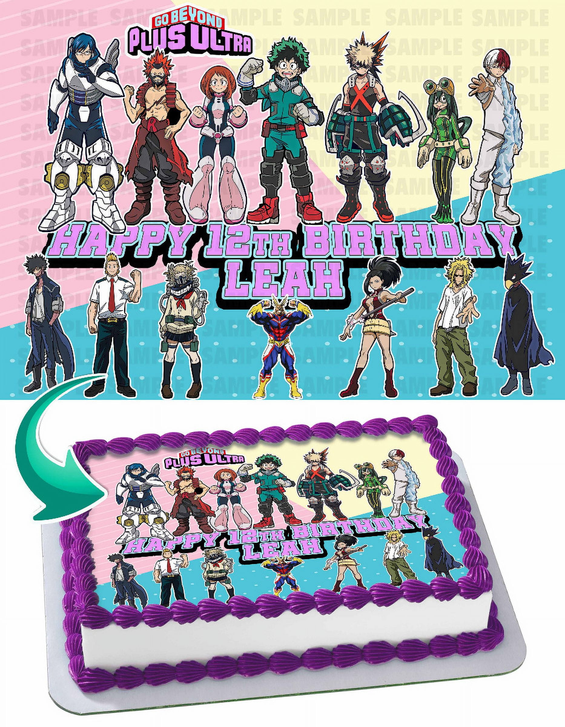 My Hero Academia 5 Edible Cake Image Topper Personalized Birthday Party ...