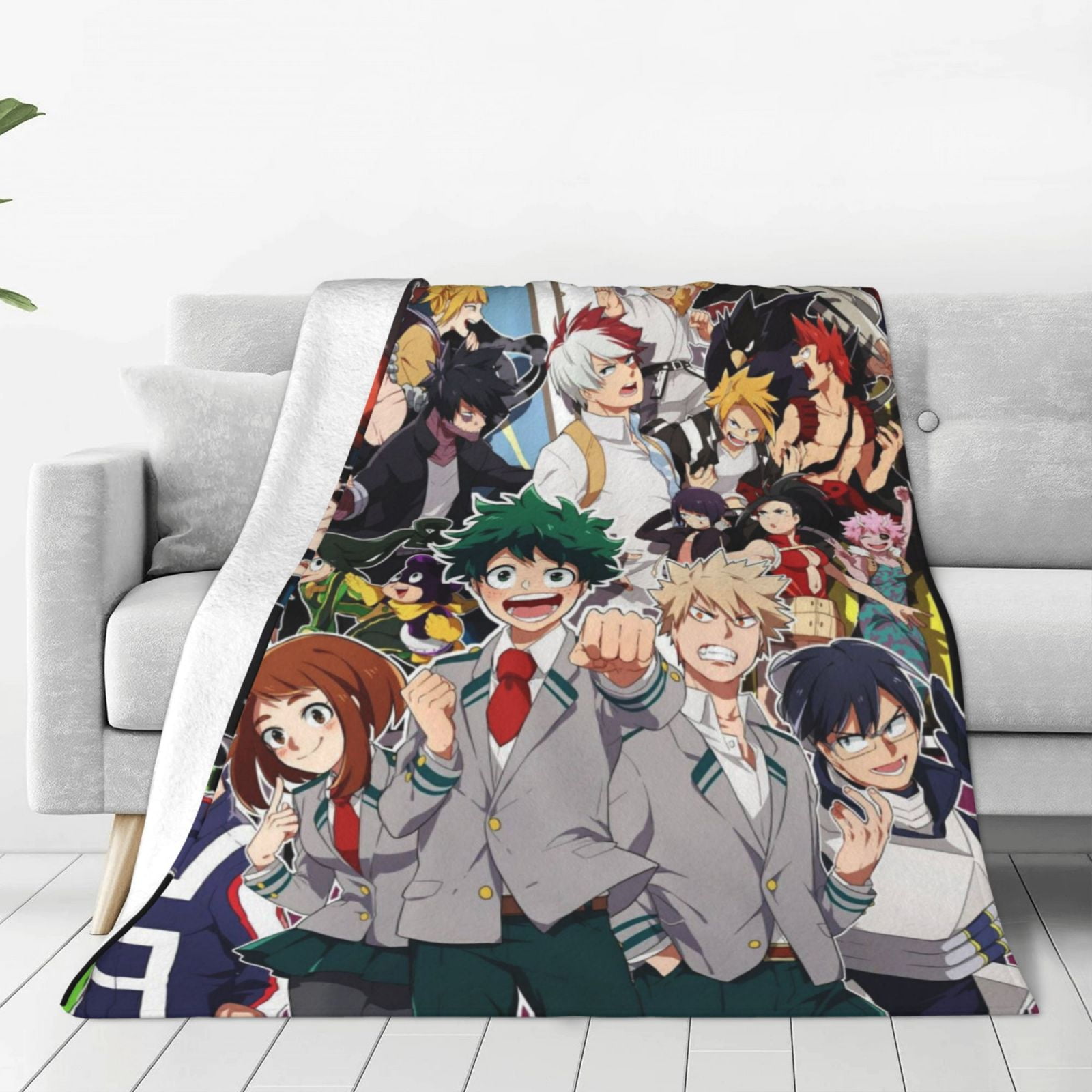 My Hero Academia A (66) Throws Blanket Soft Flannel Warm Bed Blankets for Couch Sofa Living Room ...
