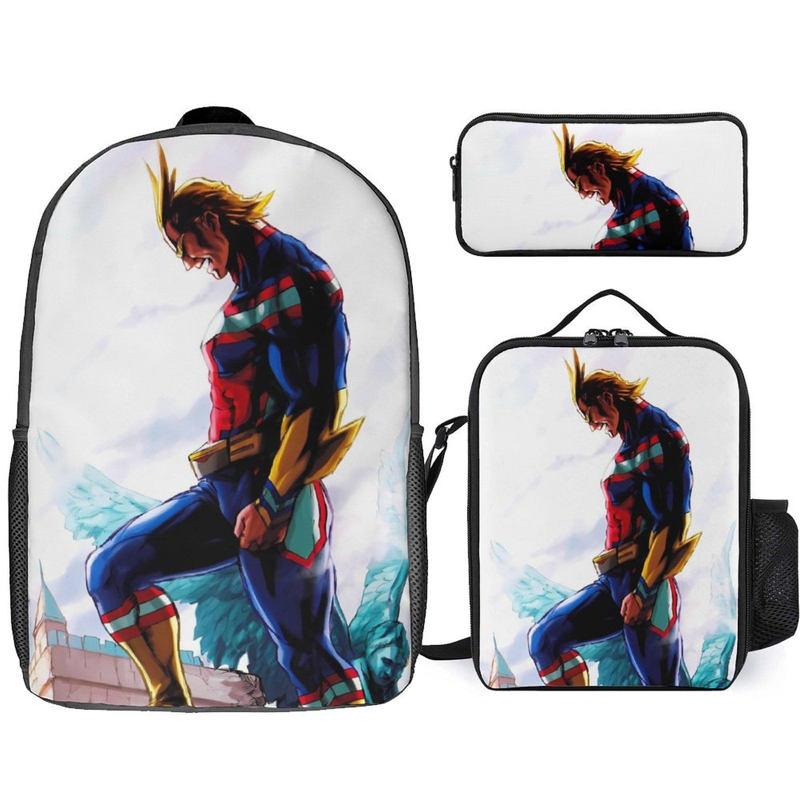 My Hero Academia All Might 3 Piece Backpack Set with Lunch Bag Pencil ...