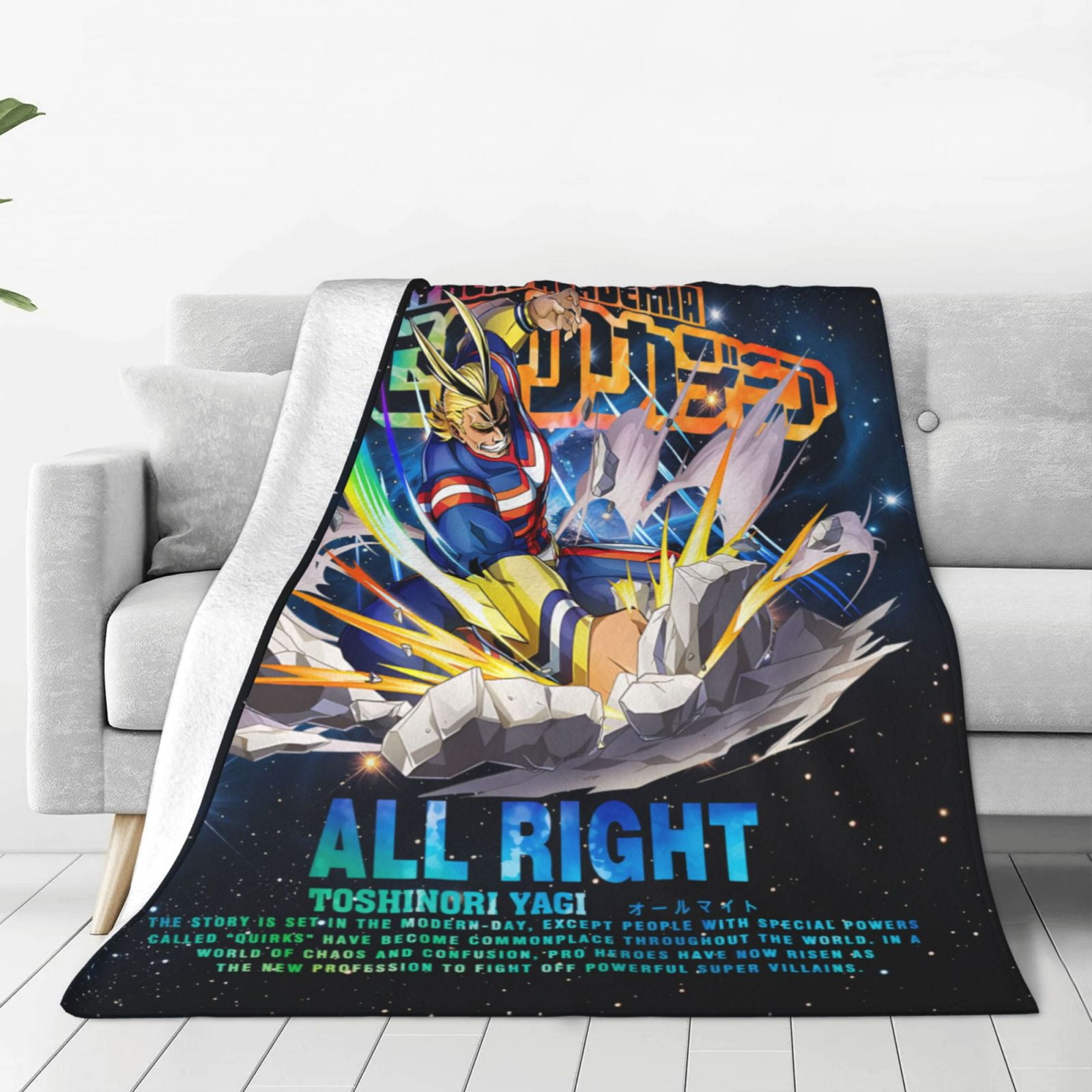 My Hero Academia All Might Fleece Blanket Throw Soft Cozy Plush Blanket ...