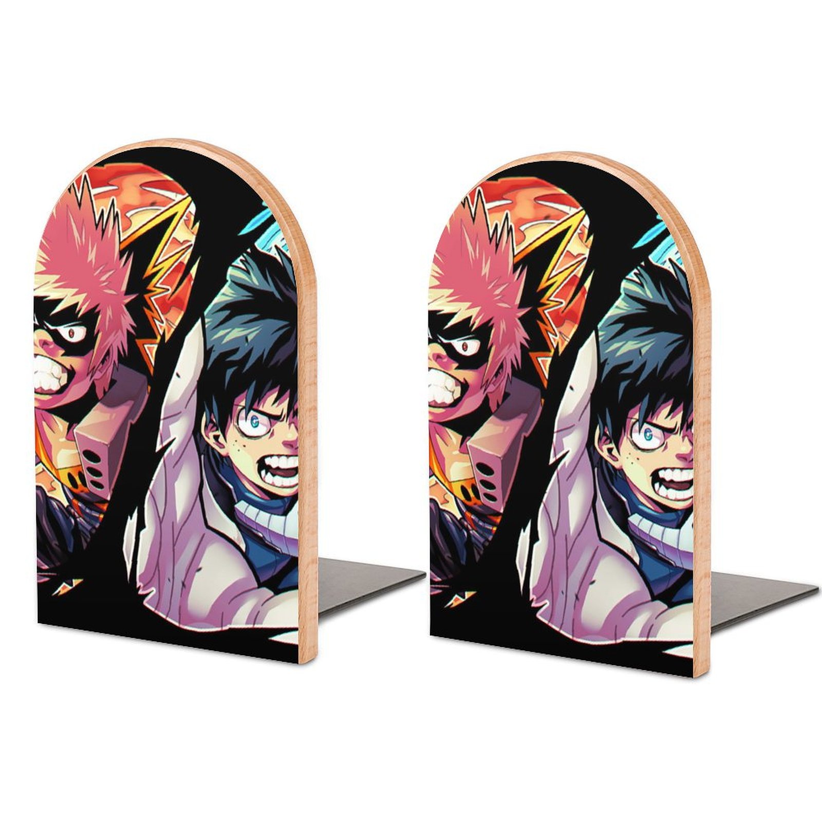 My Hero Academia Anime Bookends Wood Book Divider Decor Shelves Non ...