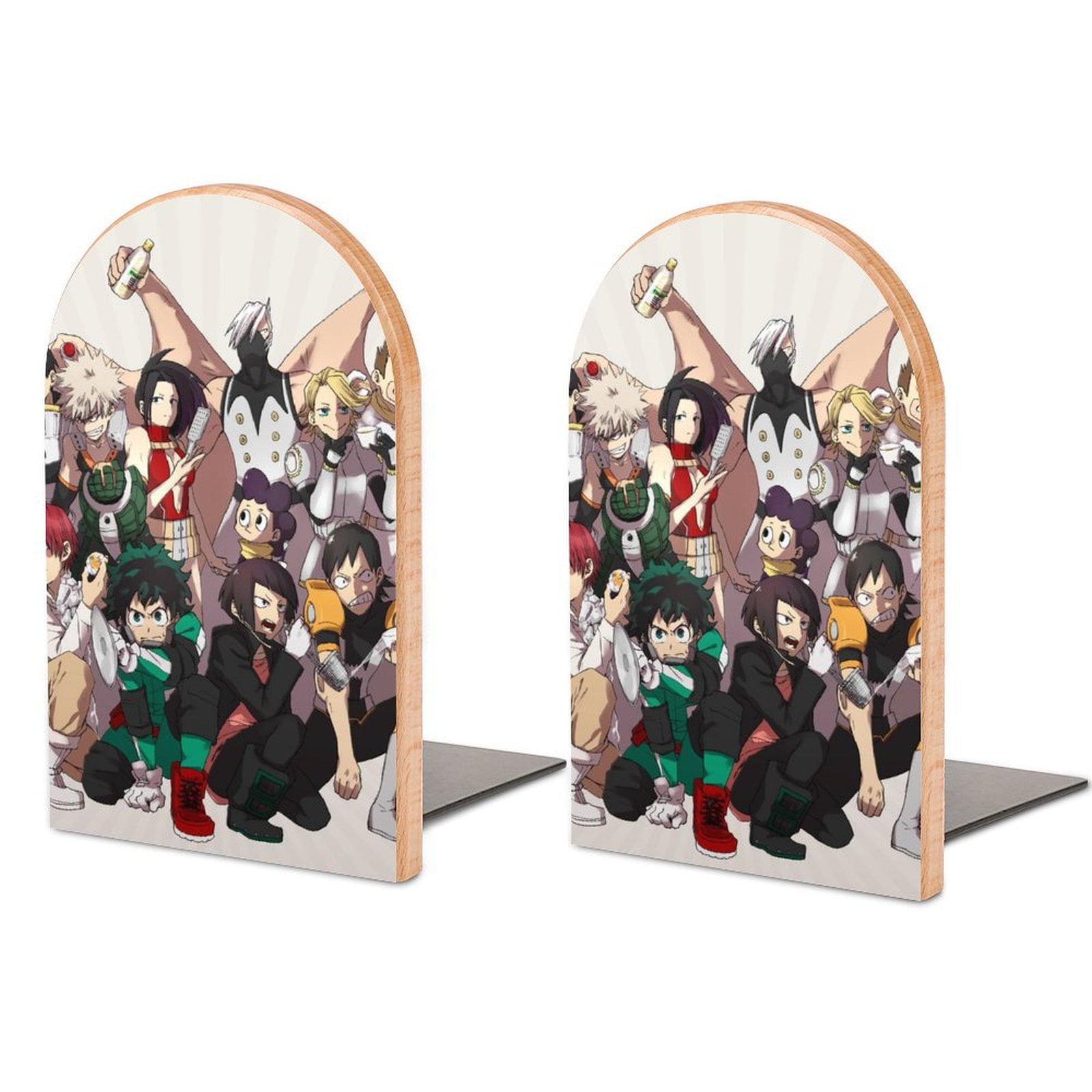My Hero Academia Anime Bookends Wood Book Divider Decor Shelves Non ...