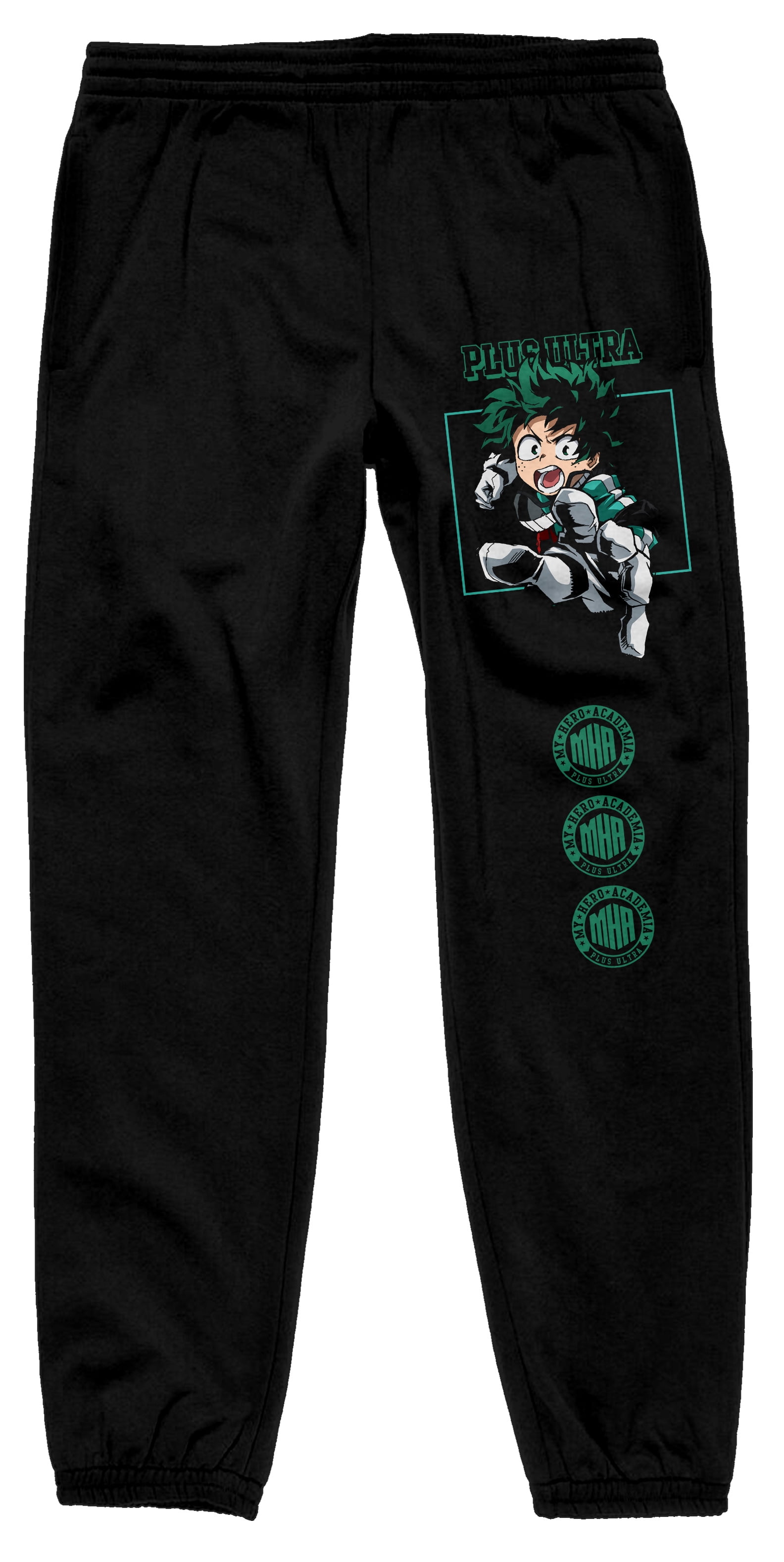 My Hero Academia Anime Deku and Plus Ultra Men's Black Sweatpants-XS ...