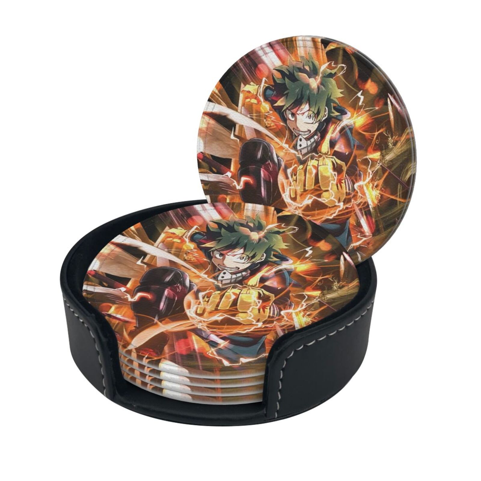 My Hero Academia Anime Funny Coasters,6 Pcs Leather Coasters That ...