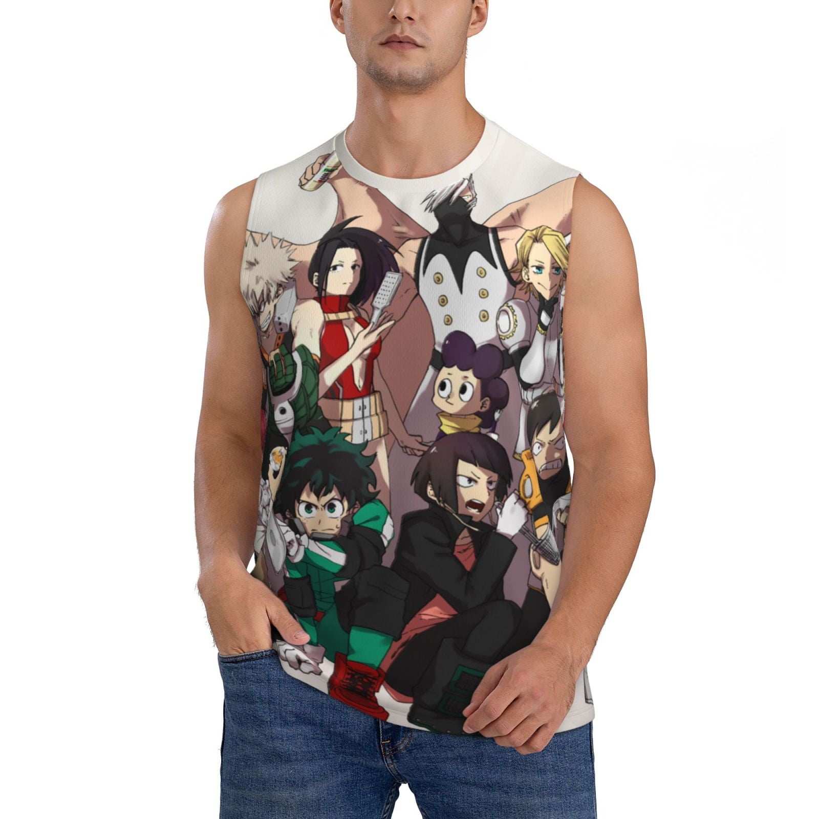 My Hero Academia Anime Men's Tank Top Lightweight Summer Sleeveless Tee ...