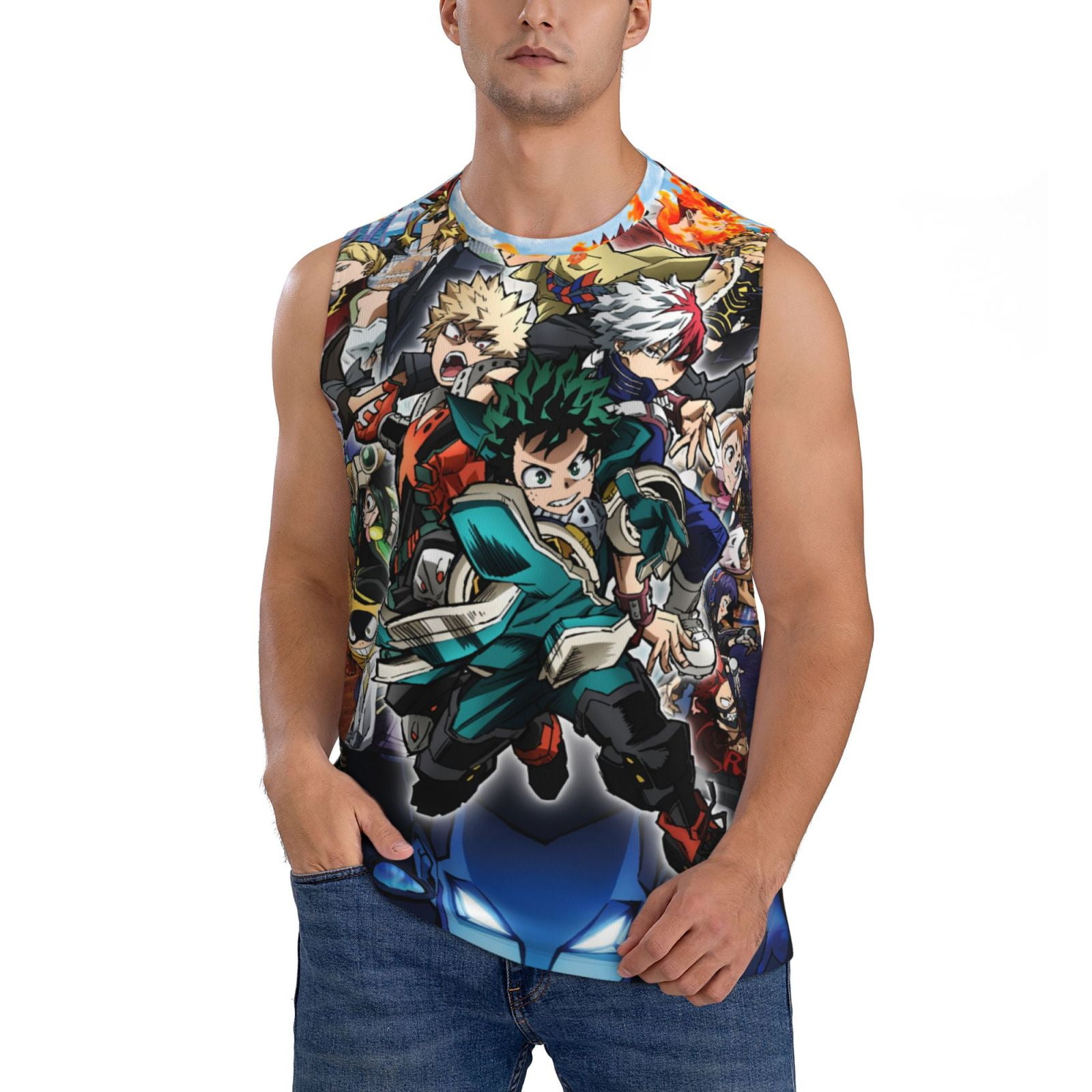 My Hero Academia Anime Men's Tank Top Sleeveless T-shirt Summer ...