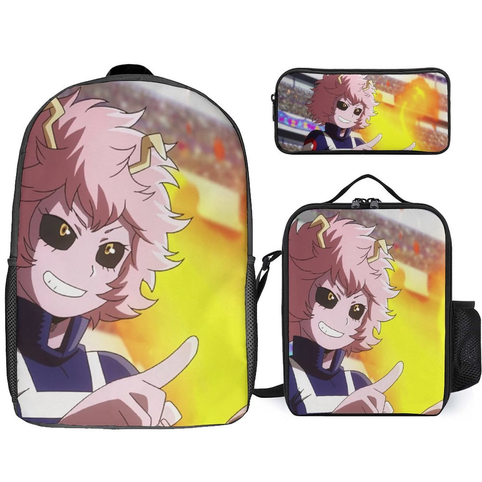 My Hero Academia Anime Print School Bag 3 Pcs Set, Backpack, Lunch Bag ...