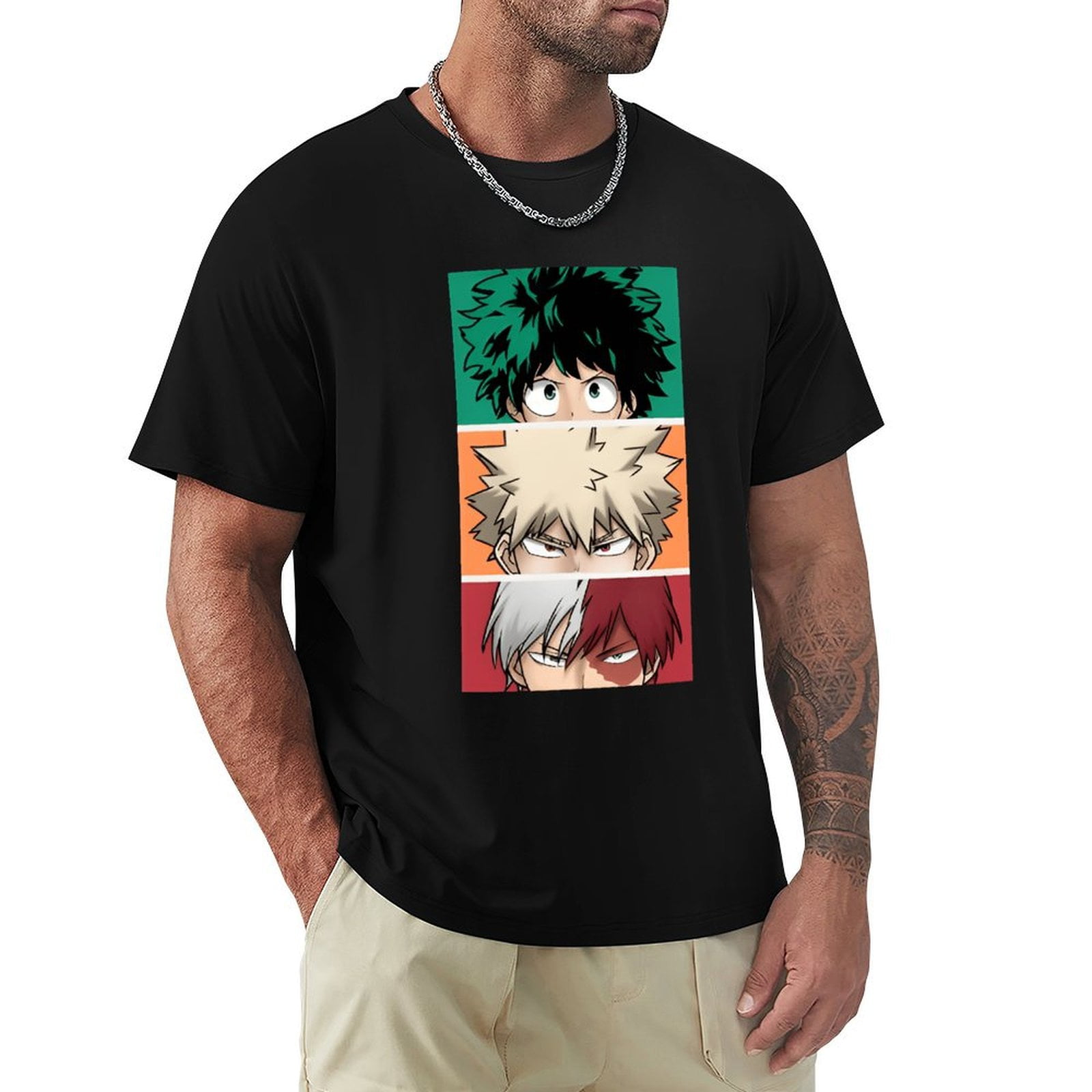 My Hero Academia Anime Rad Men's Classic Short Sleeve T-Shirts Black M ...